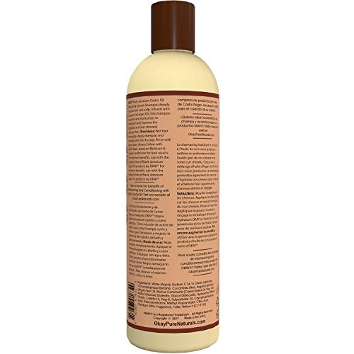 Okay Jamaican Castor Oil Moisture Growth Shampoo, Black, 12 Ounce by Okay