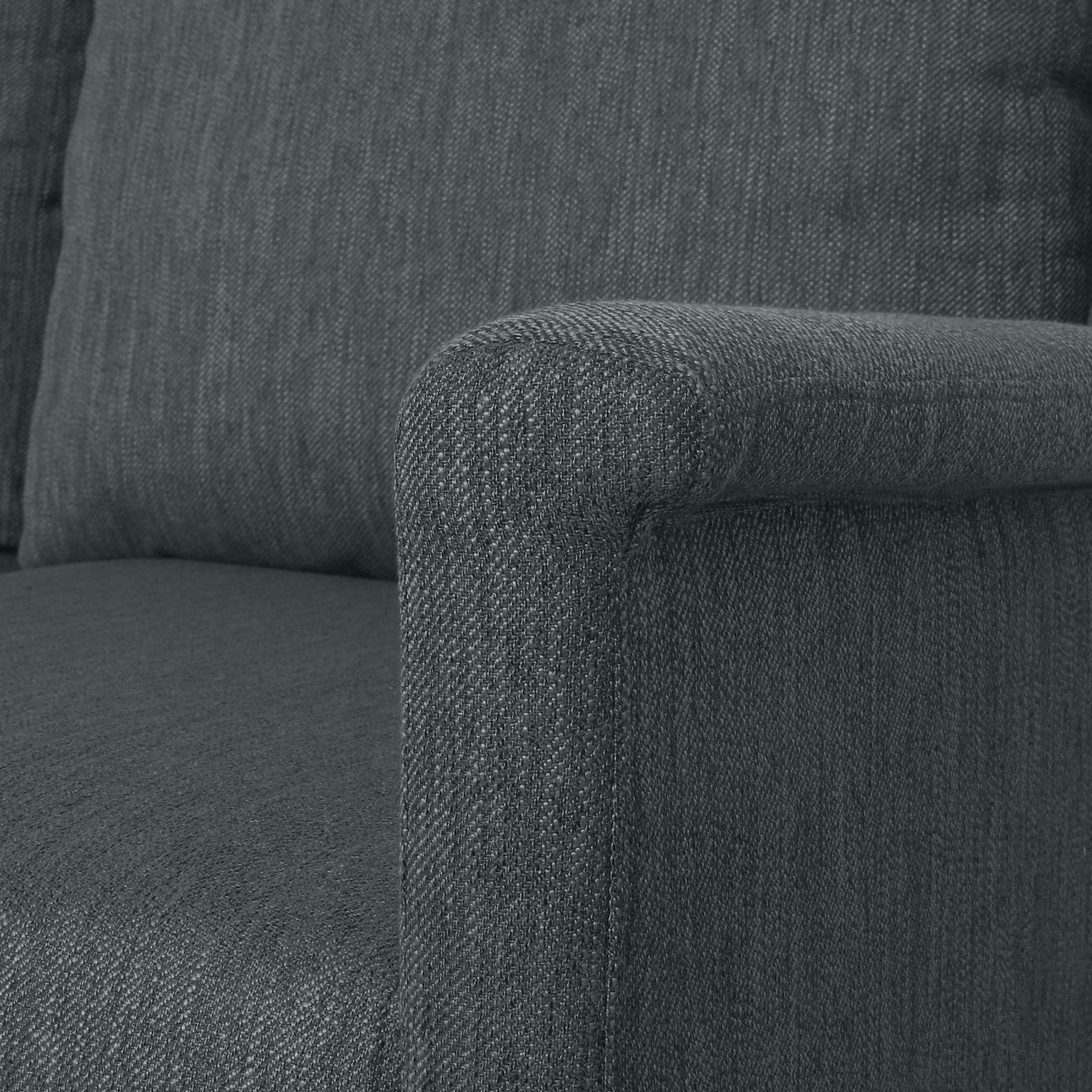 Christopher Knight Home Dupont 3 Seater Sofa, Charcoal + Espresso