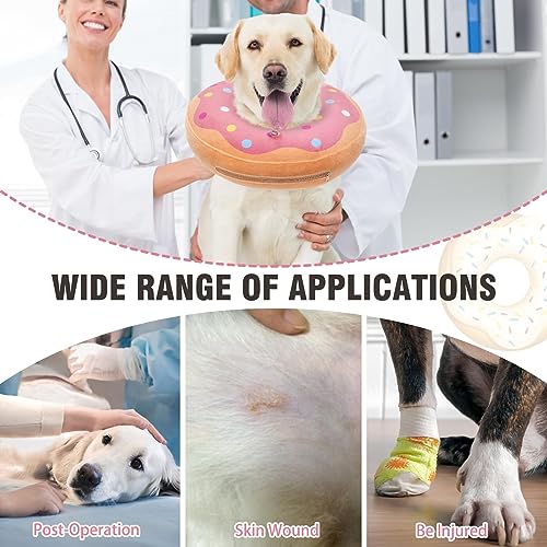 BINGPET Dog Cone Collar for Small Medium Large Dogs for After Surgery,Adjustable Dog Cone Inflatable Cone Collar,E Collar Dog Neck Donut Dog Cone Alternative After Surgery,Pink L