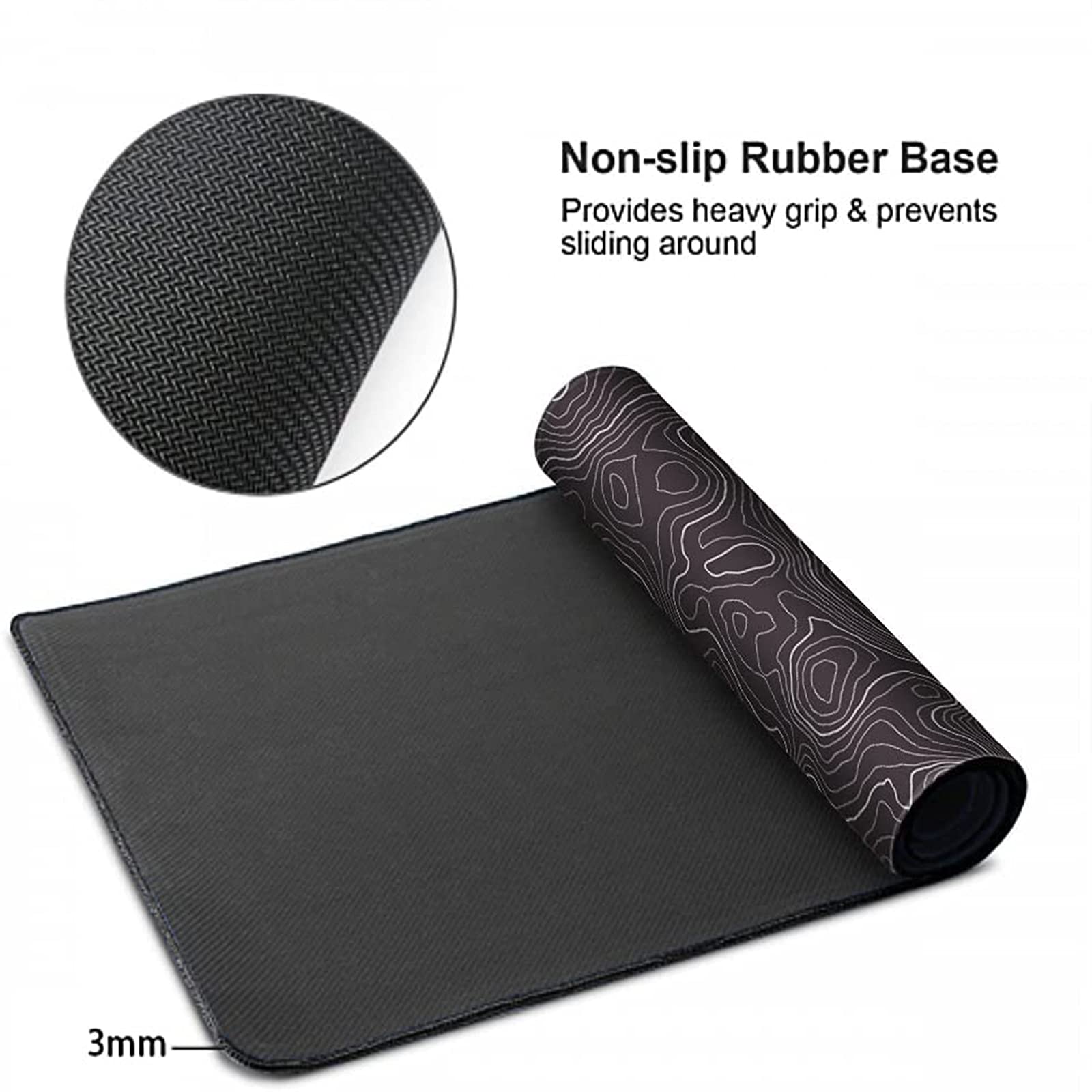 AQQA Large Gaming Laptop Mouse Pad, Sea Wave Big Laptop Desk Pads Non Slip Rubber Base Mousepad 35.4 x 15.7 inches Table Mat for Office and Home