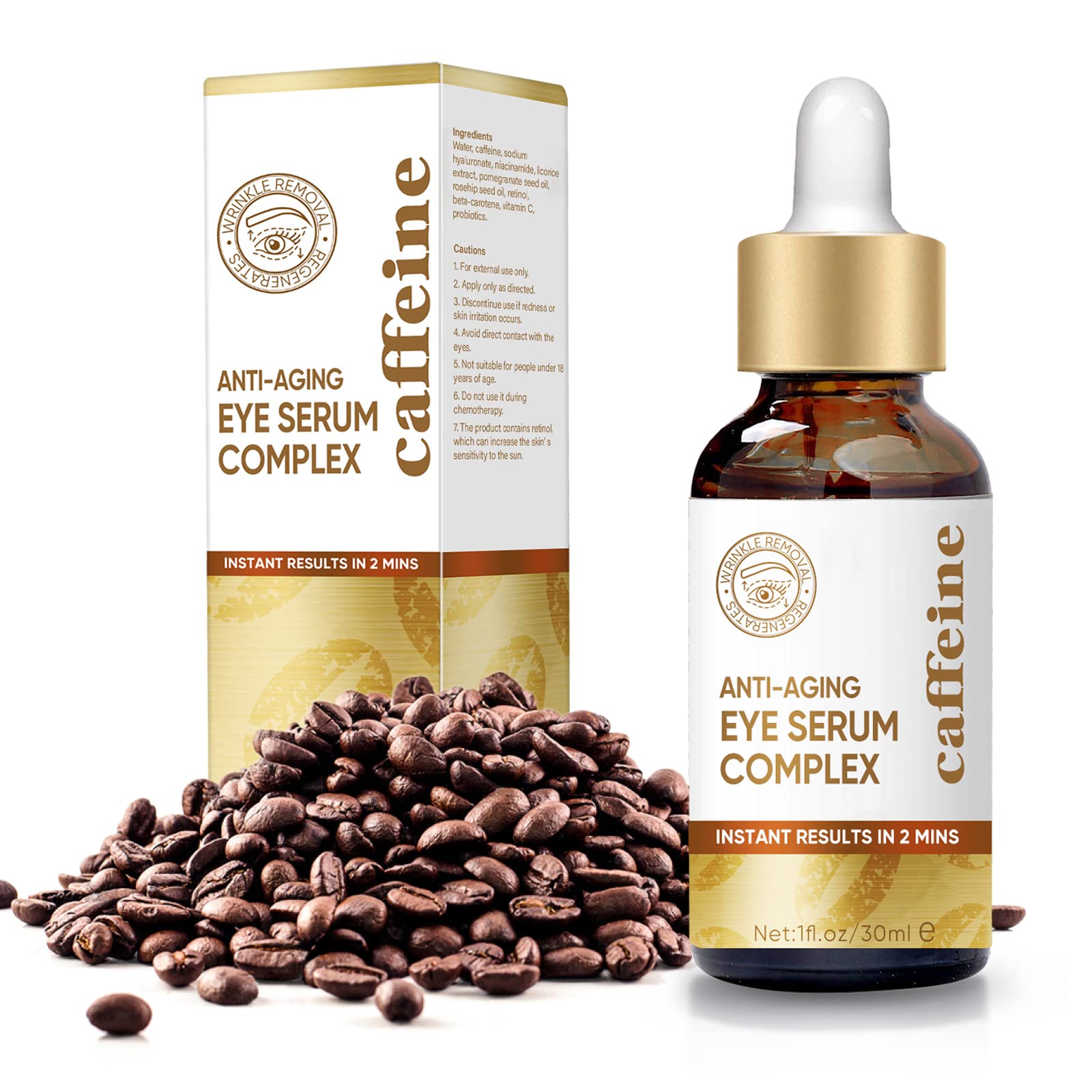 Aromandina Skin Serum - Caffeine, Licorice, Niacinamide, Sodium Hyaluronate, Vitamin C
