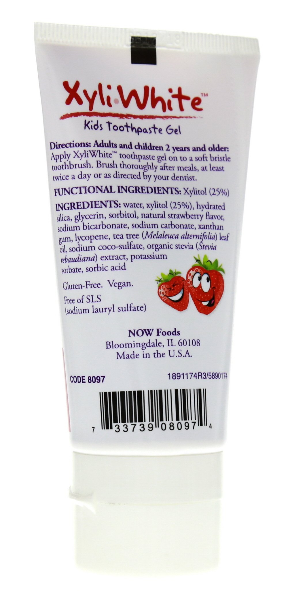 NOW Foods XYLIWHITE STRAWBERRY-KID'S TOOTHPASTE, 3 oz. - 5PK