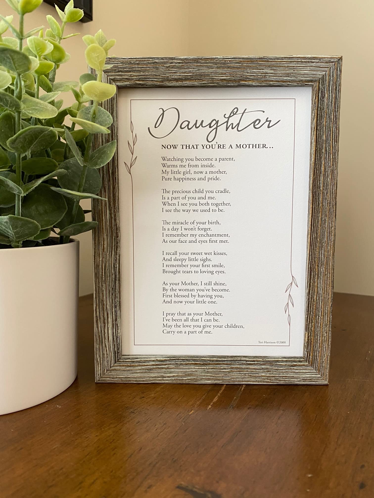 Now That You're a Mother Frame- Gift for Daughter from Mom for Christmas, Mother's Day, Child Birth - Made in USA