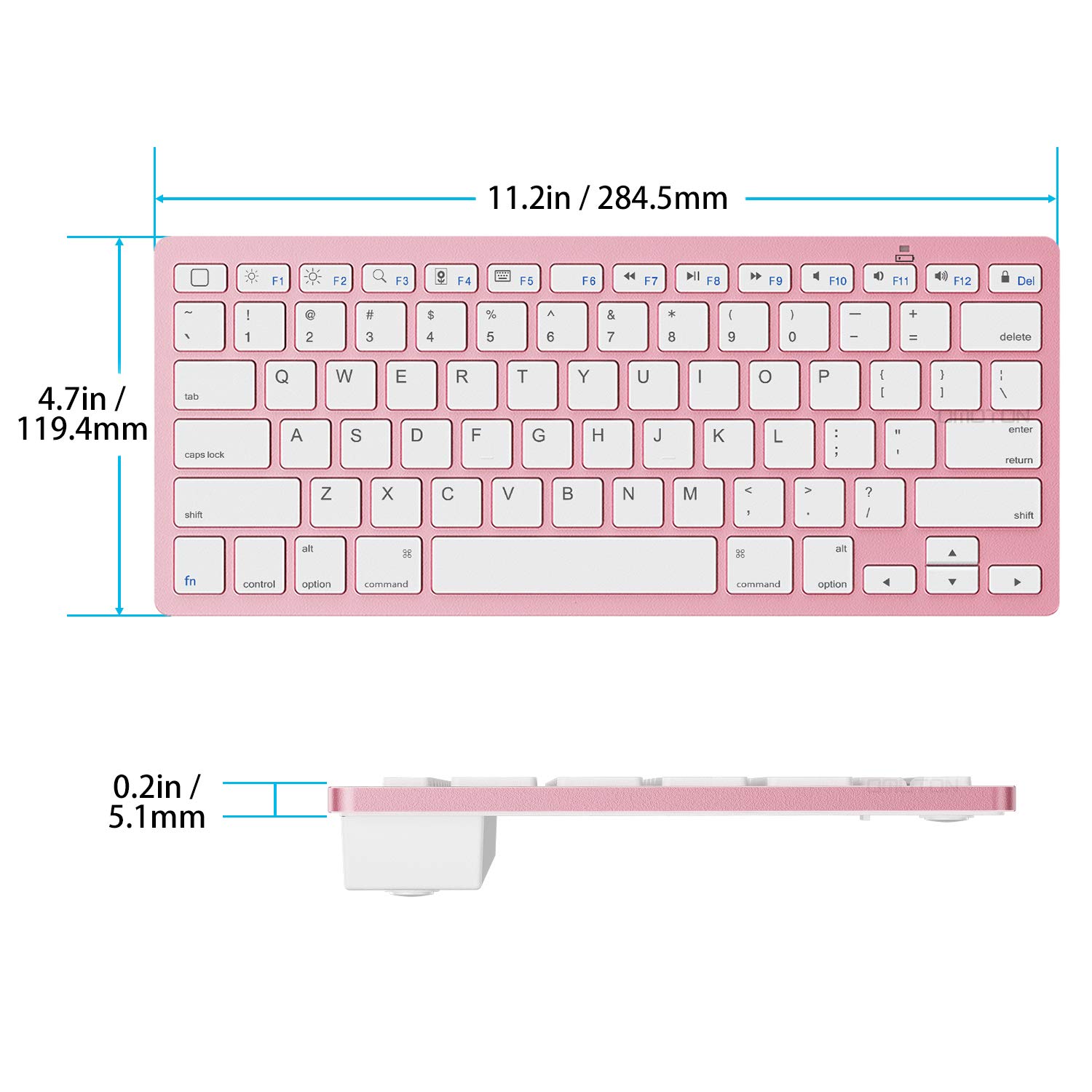 OMOTON Bluetooth Keyboard for iPad 10th Generation, iPad 10.2 (9th/8th/7th), iPad Pro 13/12.9/11 inch, iPad Air 13/11 inch, iPad Air 5th/4th, iPad Mini and More Bluetooth Enabled Devices, Rose Gold