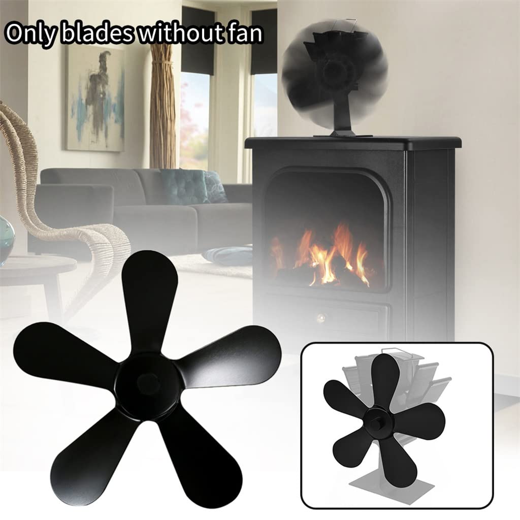 UXZDX CUJUX Low Noise Fireplace Fan Blade Living Room Efficient Household 5 Blades Winter Warm (Color : Gold, Size : 152mm)