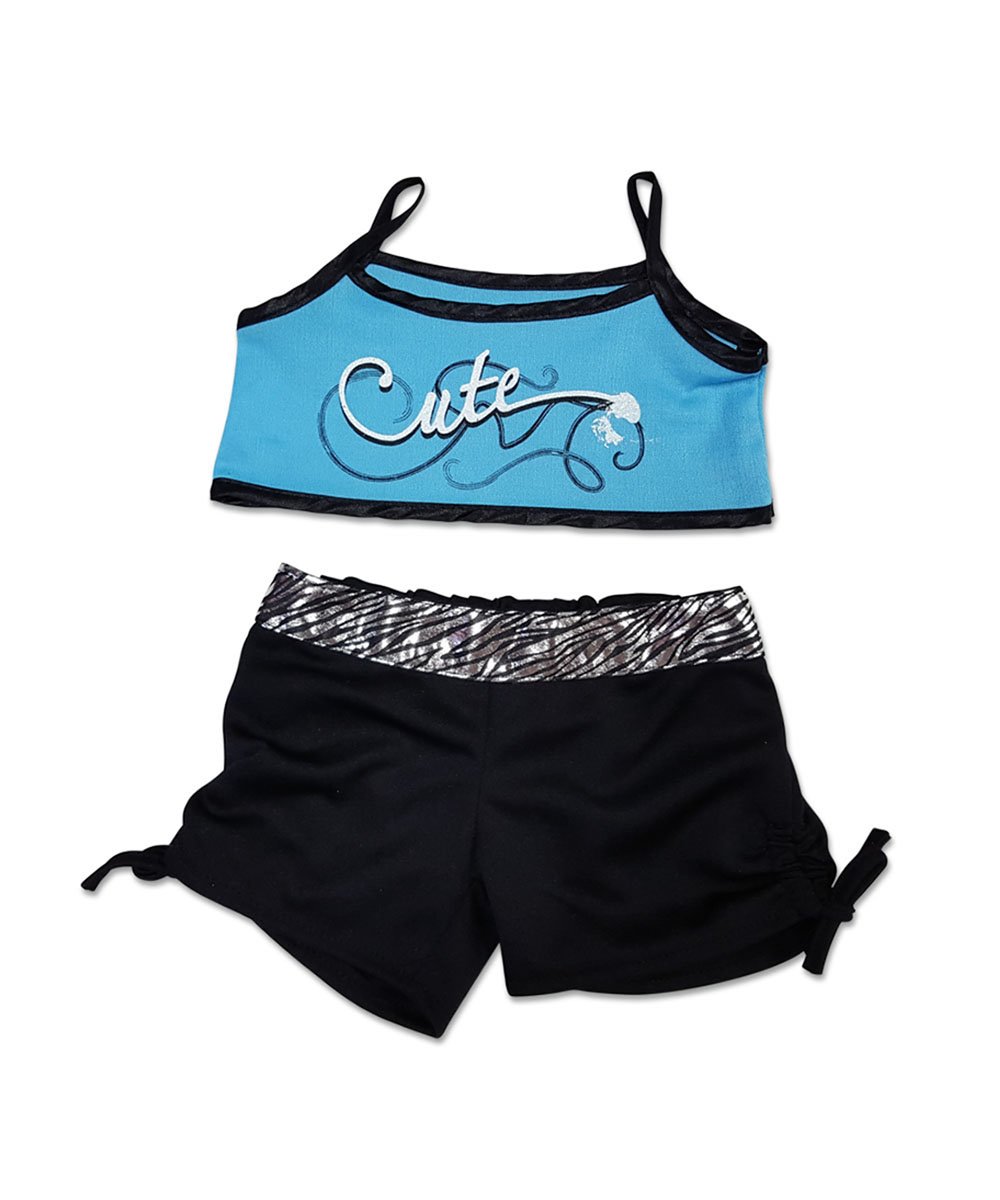 Cute Blue Tank Top w/Leggings Outfit Fits Most 14" - 18" Build-a-Bear and Make Your Own Stuffed Animals