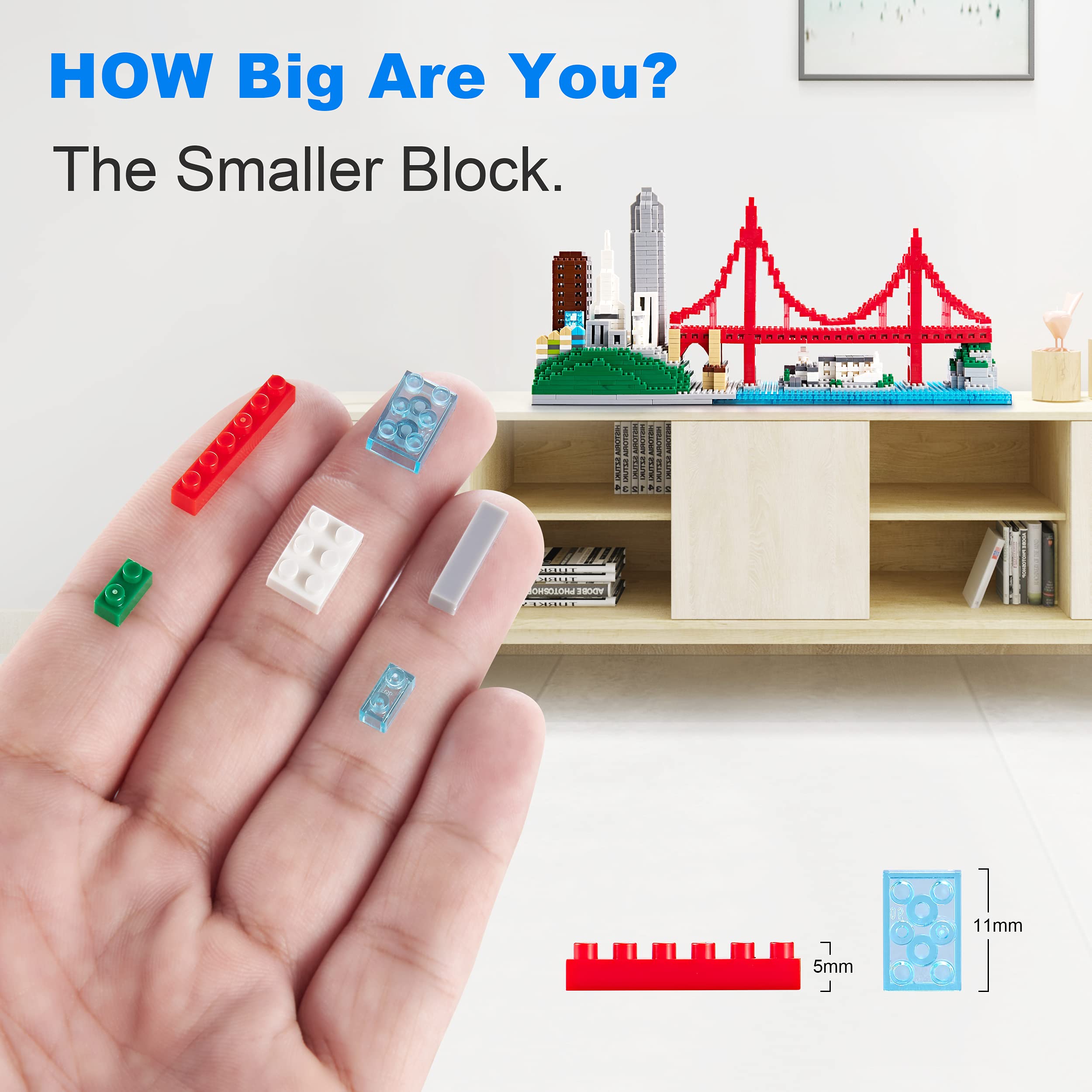 DOLBLOCK Micro Building Blocks Set San Francisco Golden Gate Bridge Modle Set, Architecture Skyline Collectible Building Kit Toy Present for Adults and Teens (1610 Pieces)