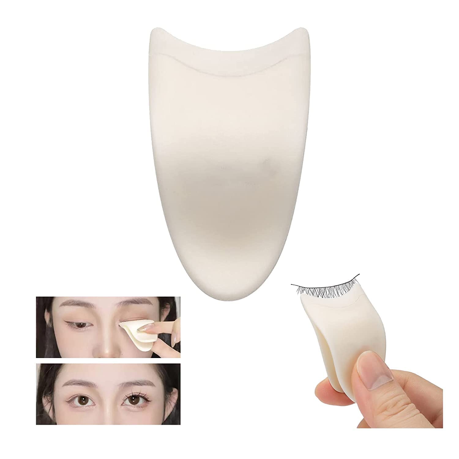 Artificial Eyelash Auxiliary Clip, Women Fashion Makeup Cosmetic Tool False Fake Eye Lash Applicator Easy Beauty Clip For Girls, White (1pcs)