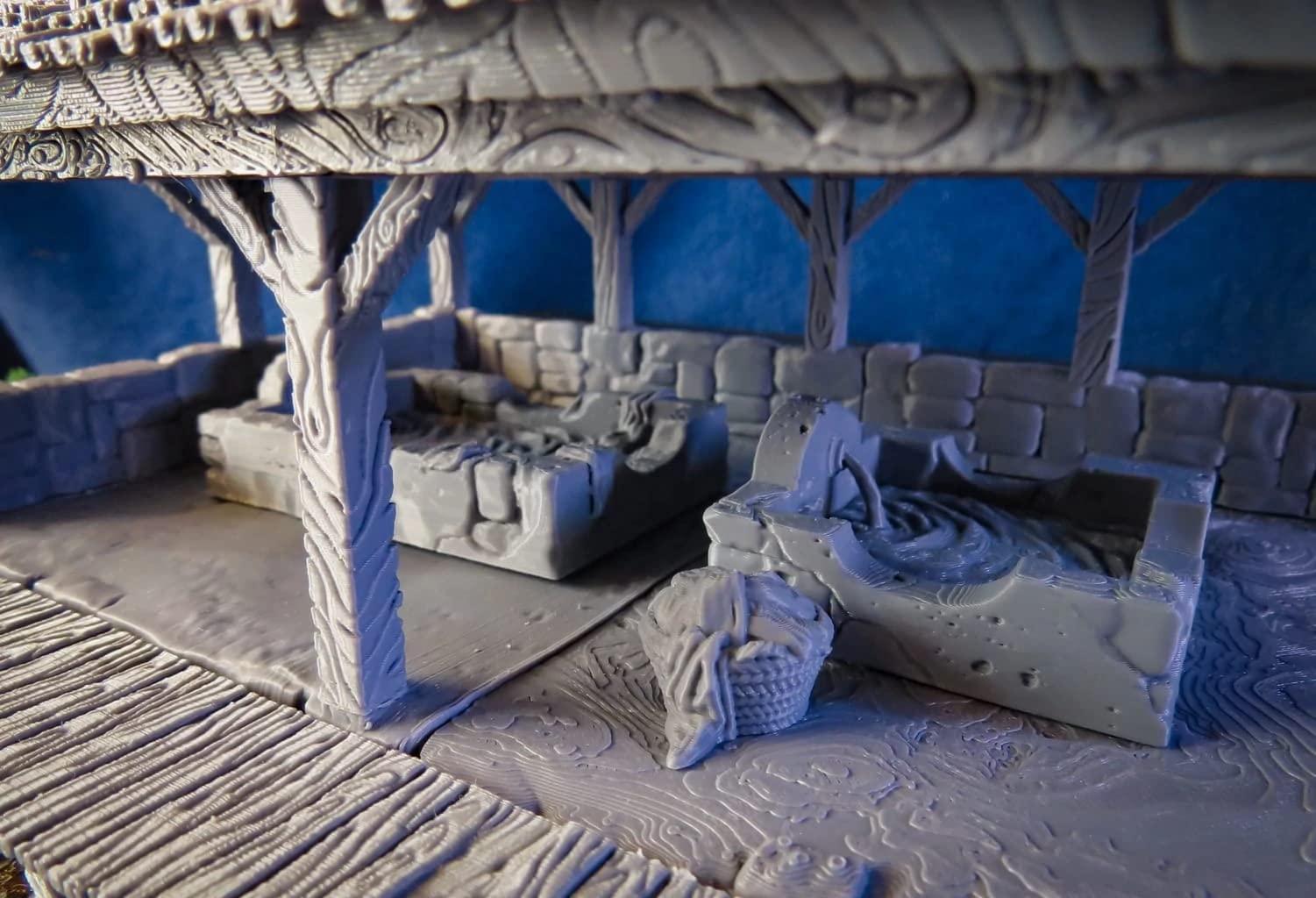 Washhouse and Woodcutter 28mm Scale Building for Medieval and Fantasy Village, DND Terrain 28mm for Dungeons and Dragons, D&D, Pathfinder, RPG, Age of Sigmar, Tabletop
