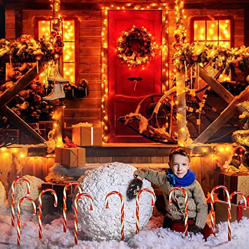 Christmas Candy Cane Lights,Solar Christmas Candy Cane Light, Outdoor Waterproof Christmas Day Light, LED Home Garden Passage Courtyard Lawn Decoration Light,2pcs