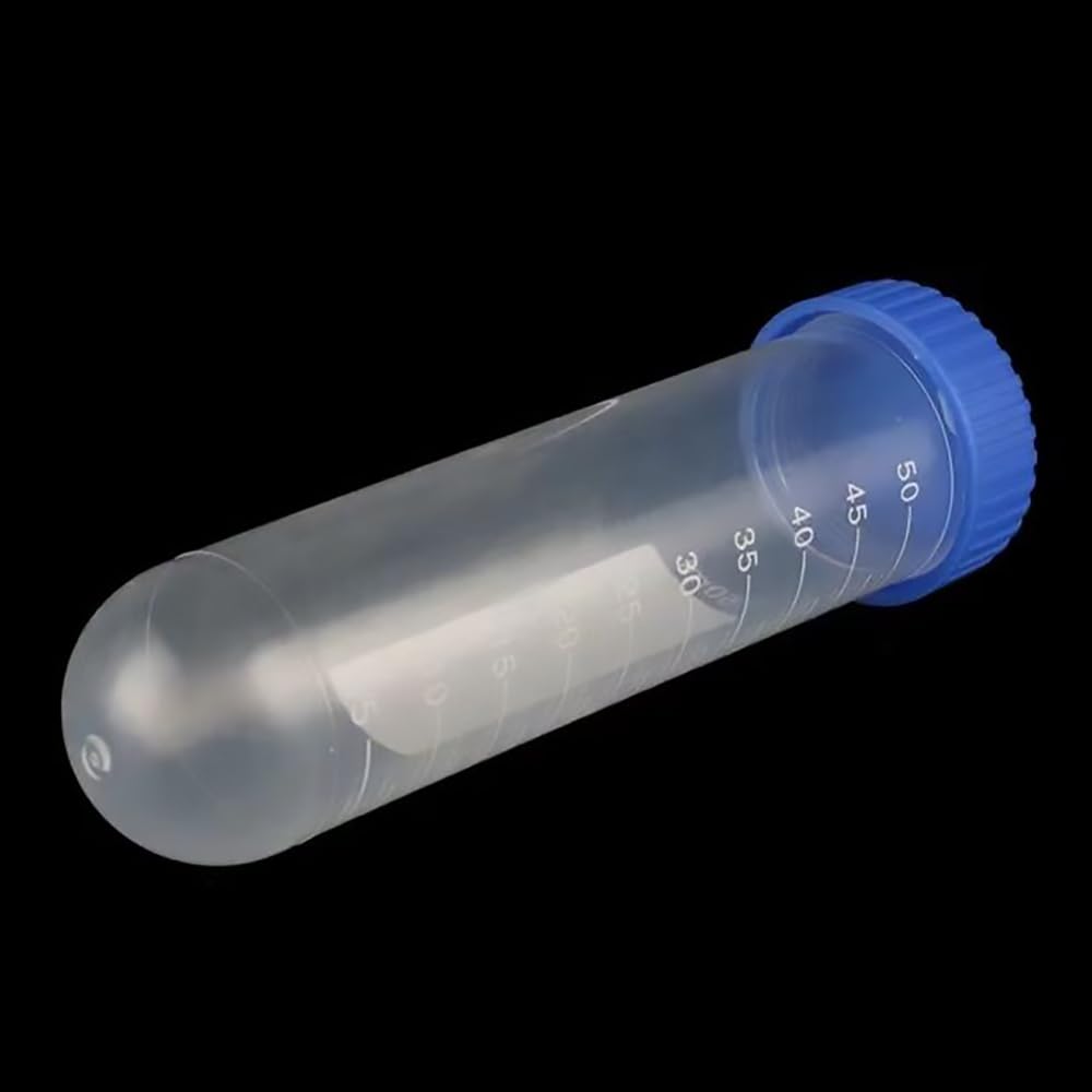BIPEE Centrifuge Tubes, 50mL lab tubes, test tubes with caps, Plastic Container for plant tissue culture kit,coffee tubes,round bottom pack 10 pcs.