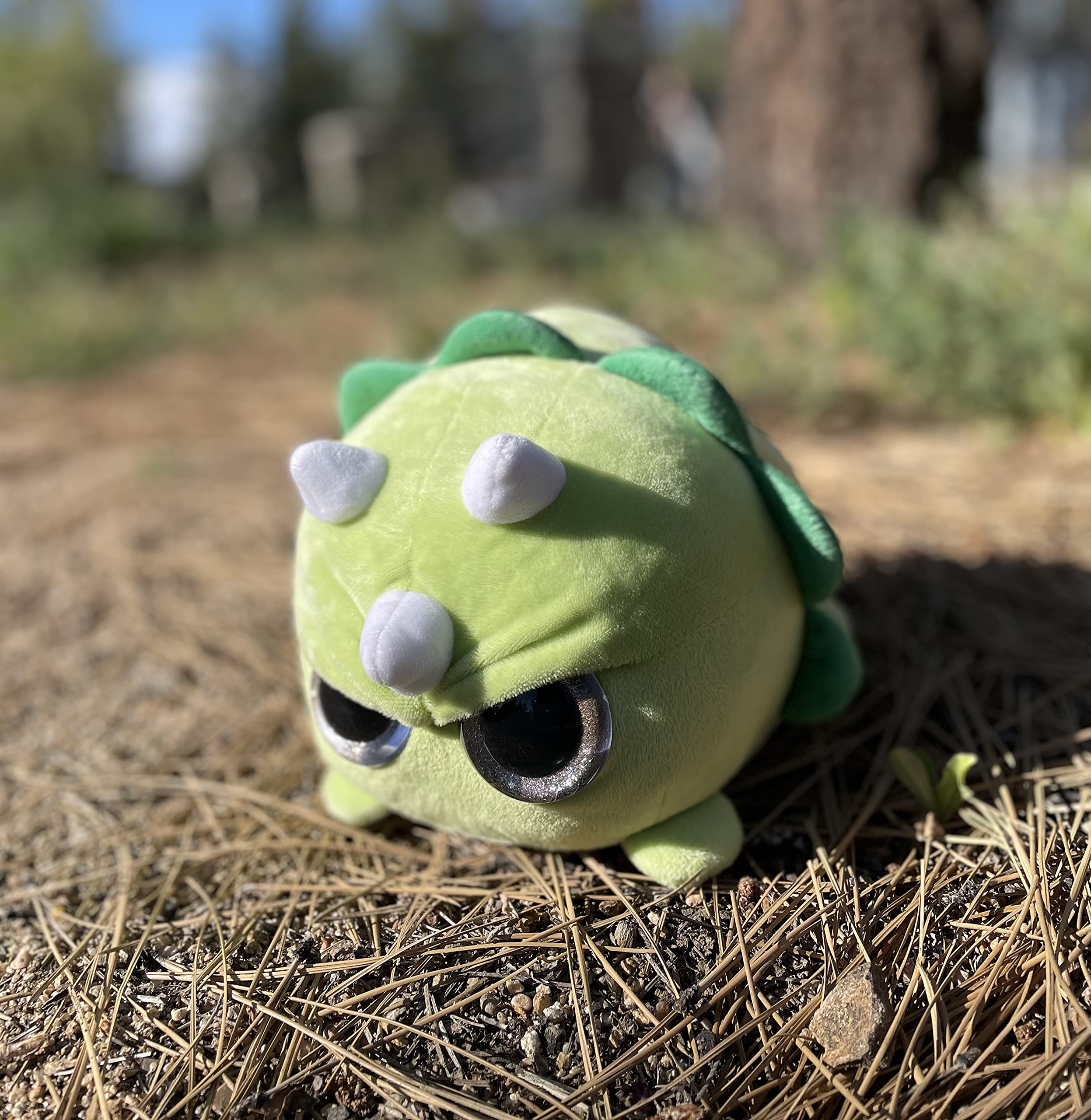 Grumpy Baby Dinosaur - Adorable Super Soft Plush Triceratops Stuffed Animal Toy (Glitter Eyes) - Large 8 Inch - Unique Gift for Kids and Adults