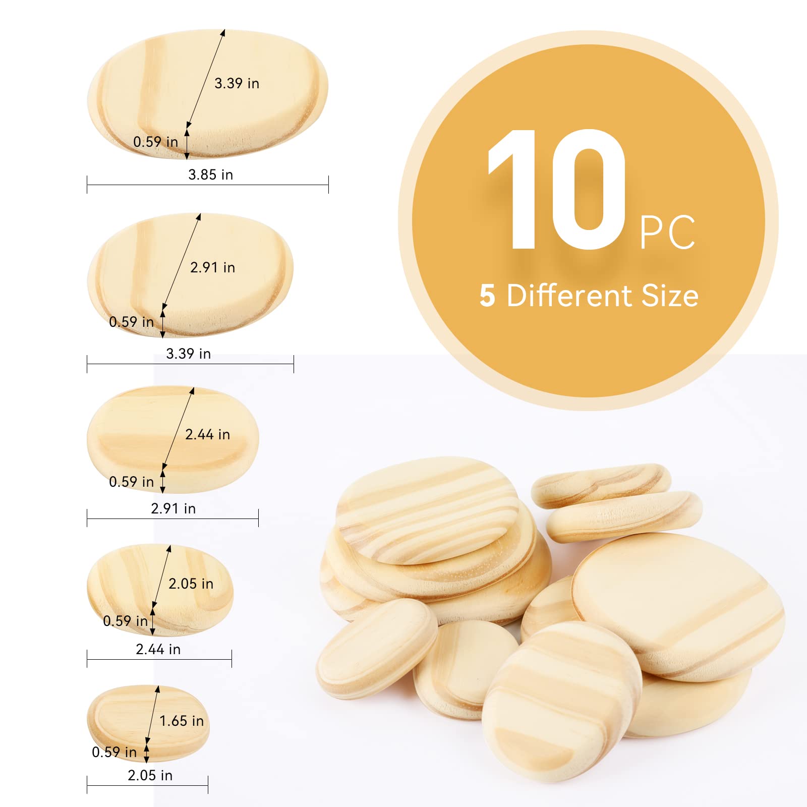 WODI Wooden Logs Stacking Stones 10Pcs Wood Sorting Balancing Rocks Blocks Montessori Educational Toys for Toddler Kids 3 Years Up Developing Skills
