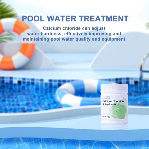 Calcium Chloride Anhydrous, 500g Lab Grade, Calcium Chloride Powder for Laboratory, Calcium Chloride for DIY Drying Agent Packet, Ideal for Snow Melter