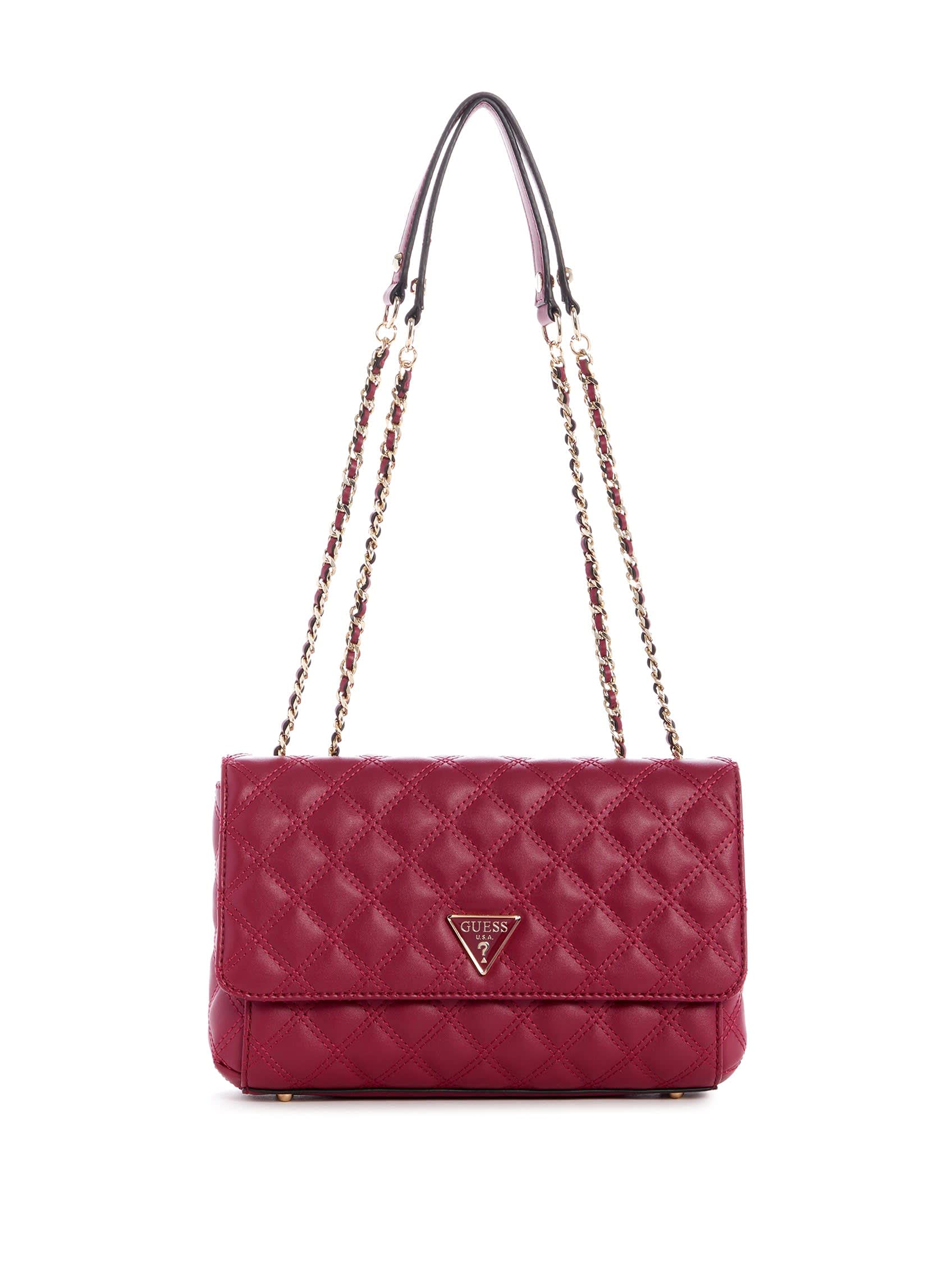 GUESS womens Cessily Convertible Crossbody Flap, Plum, One Size US