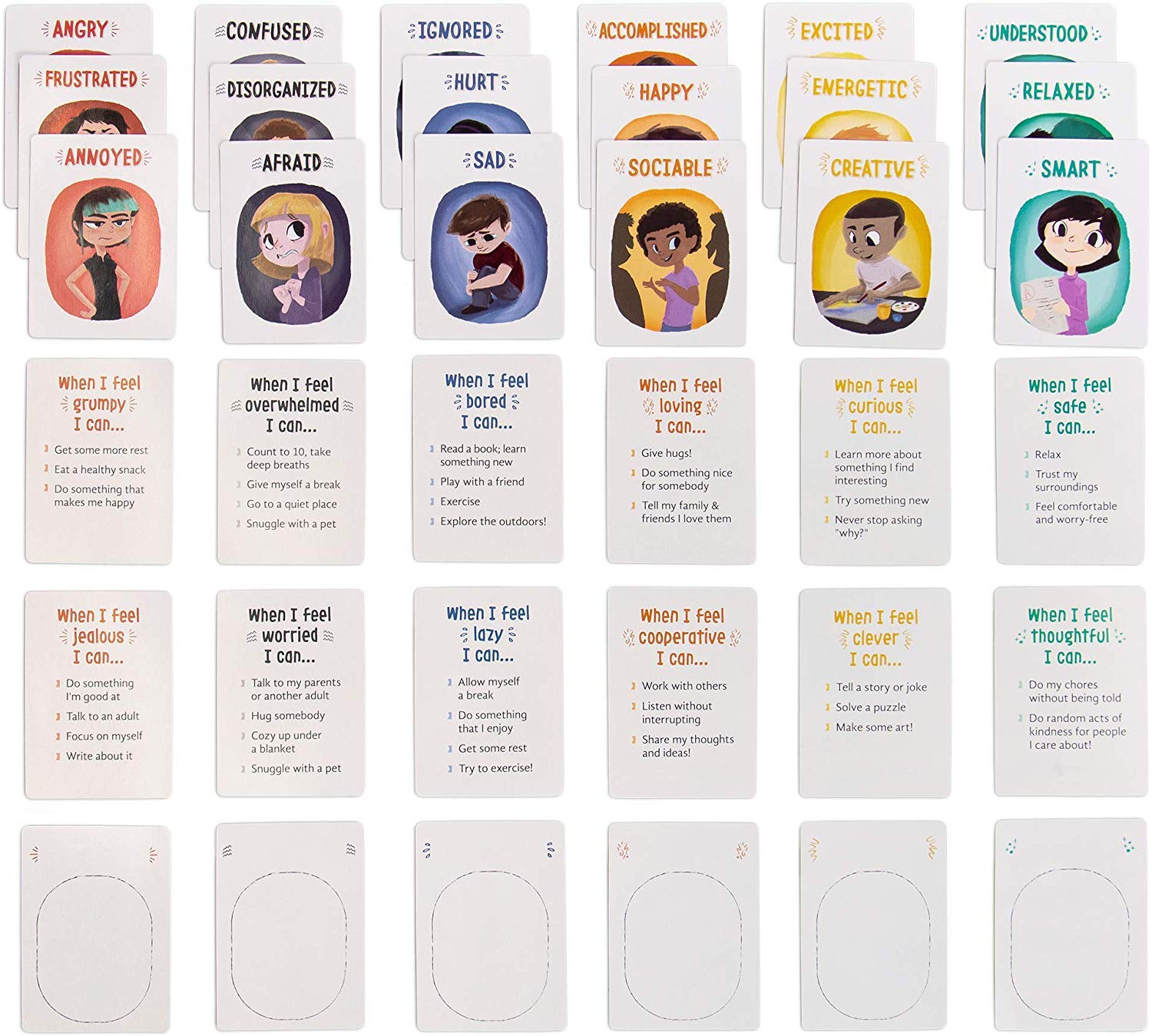 Feelings in a Flash - Emotional Intelligence Flashcard Game - Toddlers & Special Needs Children - Teaching Empathy Activities, Coping & Social Skills - 50 Scenario Cards, 50 Reaction Faces