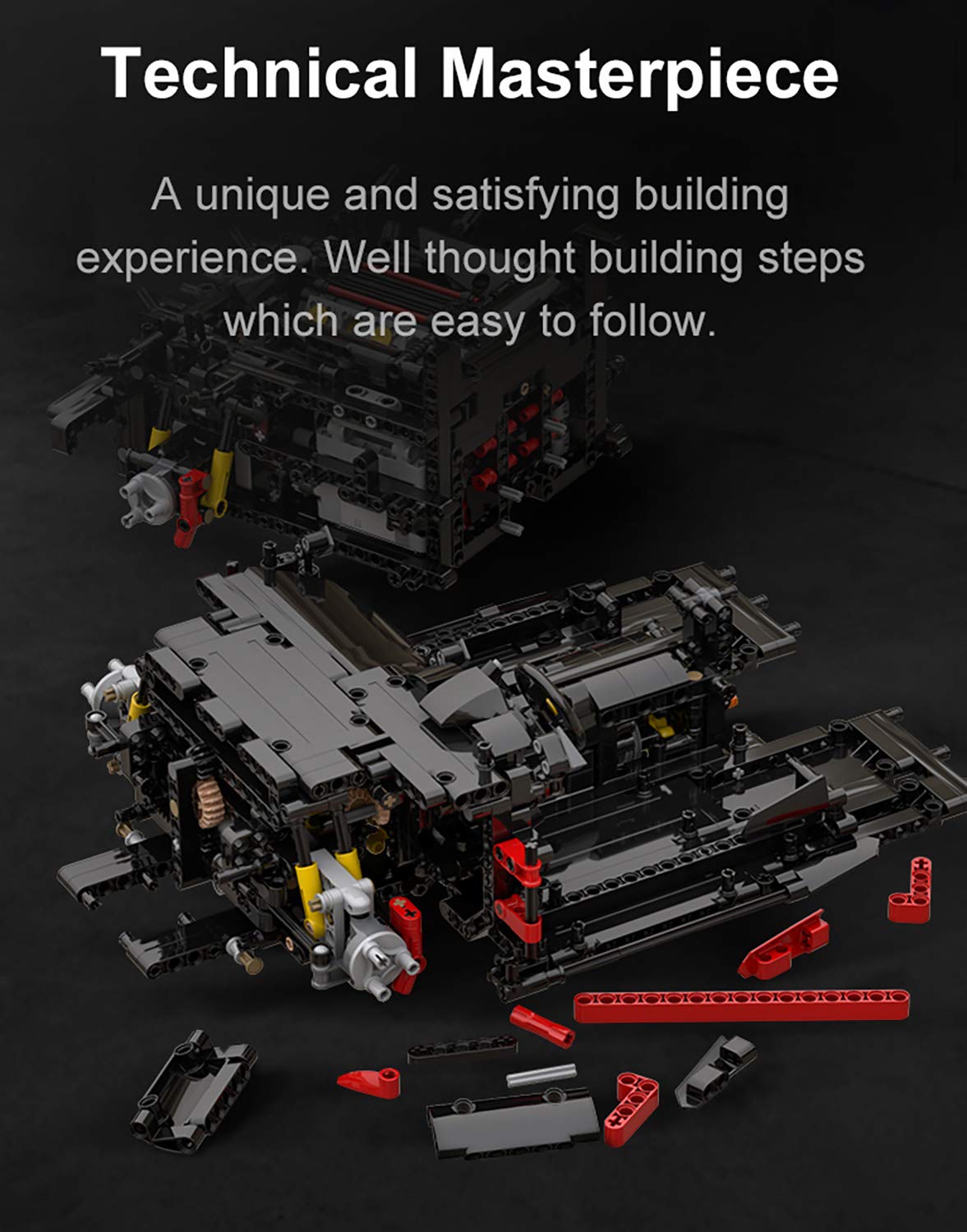 dOMOb Italian Super Car Building Kit – Innovative Stem Toys for 14+ Age Teens & Adults – Realistic Model 1:8 Simulated Build – Original MOC Design – 3236 Pieces or Blocks – for Hobbyist, Collector