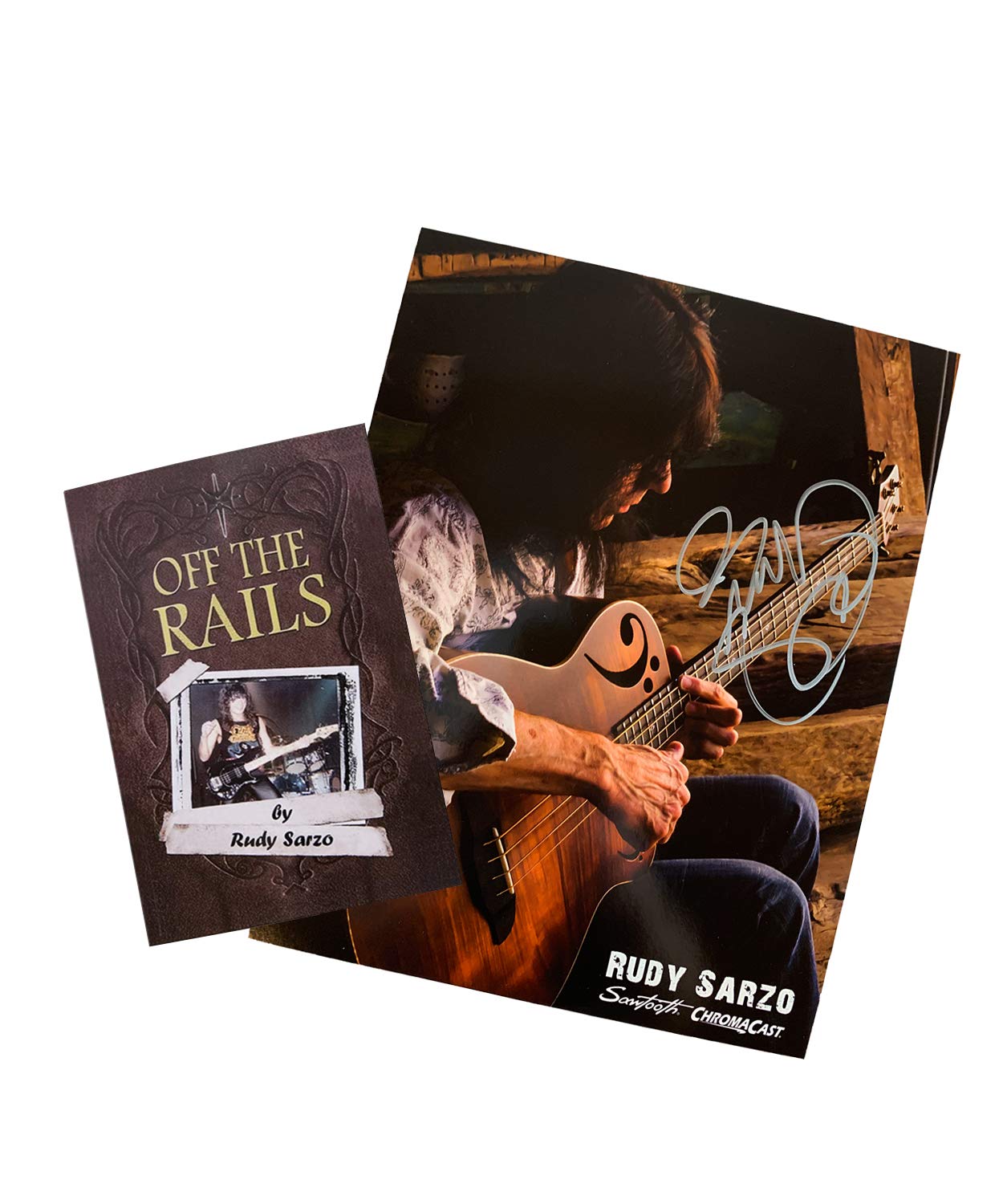 ChromaCast Rudy Sarzo Autographed âOff The Railsâ Book and Poster Collectorâs Pack (CC-RS-BP