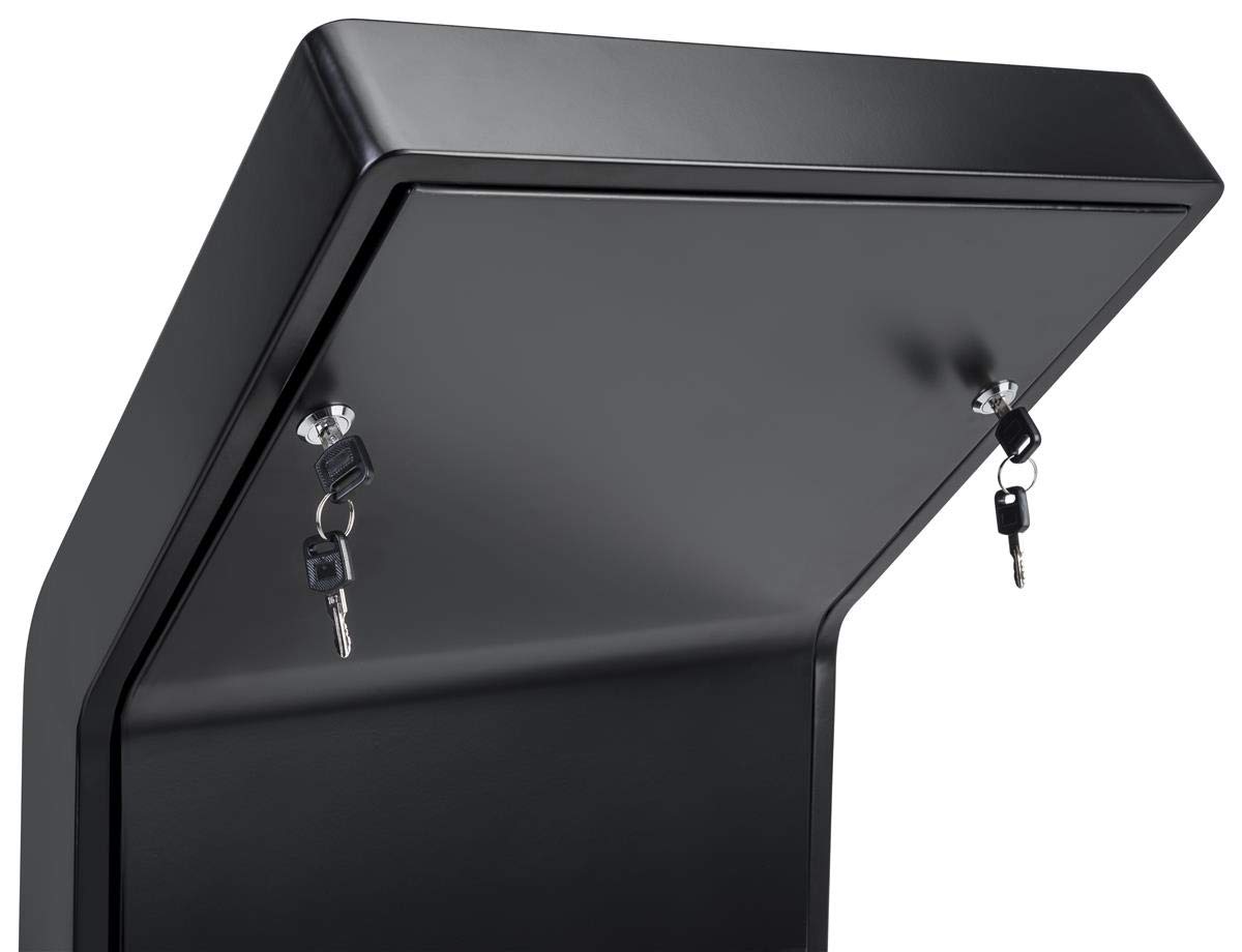 Displays2go Floorstanding Digital Tablet Enclosure, Locking โ (IPGRAND12BK)