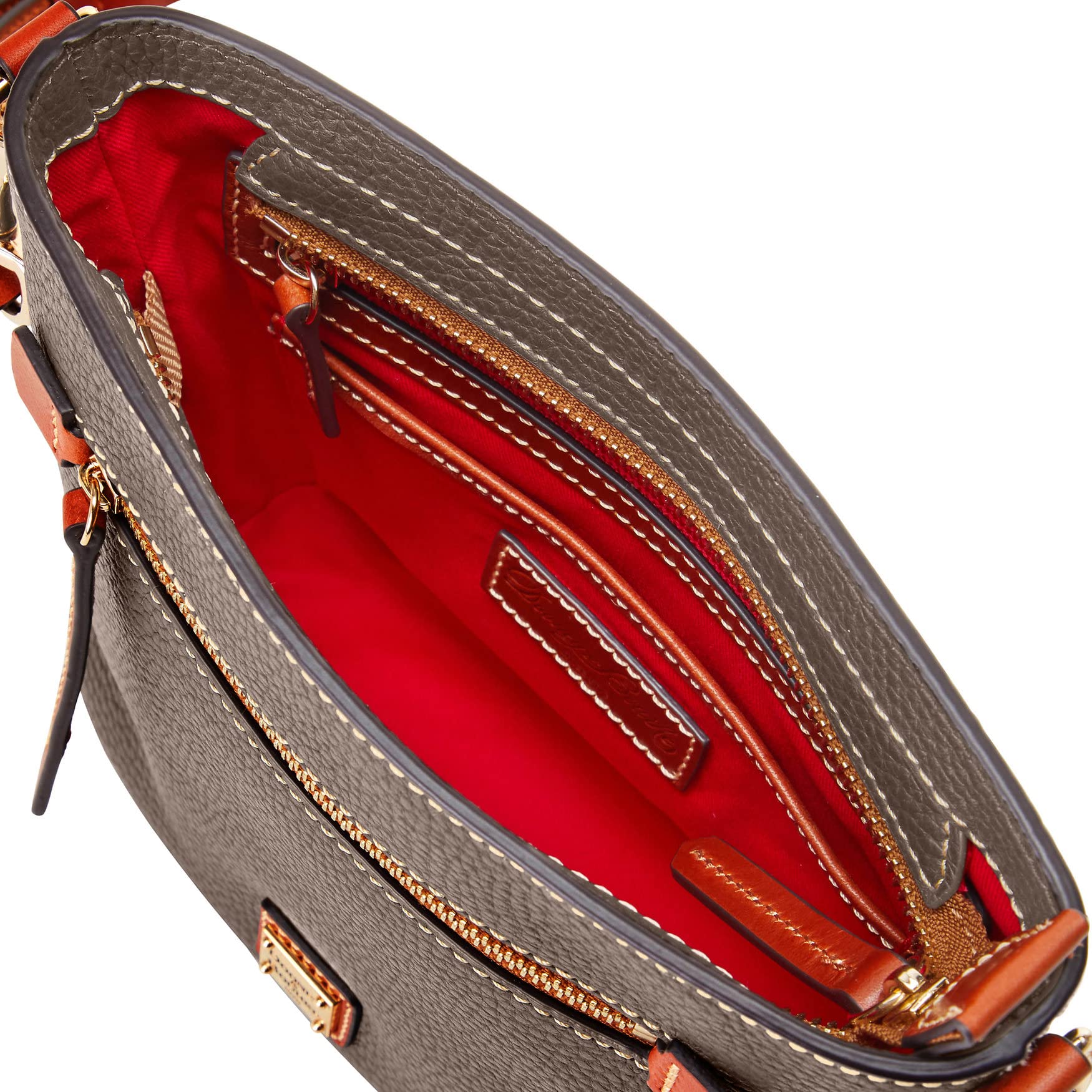 Dooney & Bourke Handbag, Pebble Grain Small Zip Crossbody - Grey