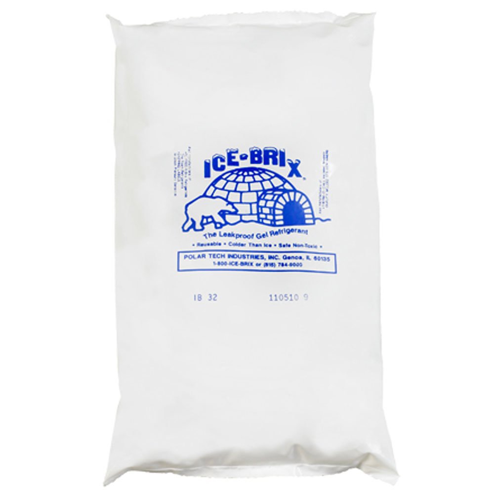 Ice-Brix Leakproof Cold Packs, 10" x 6" x 1-1/2", Reusable and Food Safe (Case of 9)