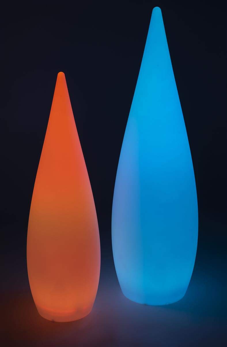 Displays2go LED Teardrop Light, 16-Color Glow, 10-Hour Rechargeable Battery Life — White (FDLEDTDRPM)