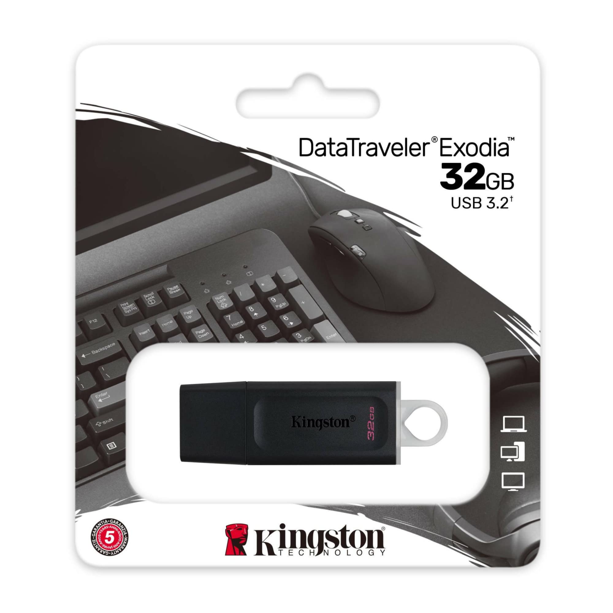 Kingston 32GB DataTraveler Exodia Flash Drive (20-Pack) Bundle with USB-C Adapter (21 Items)
