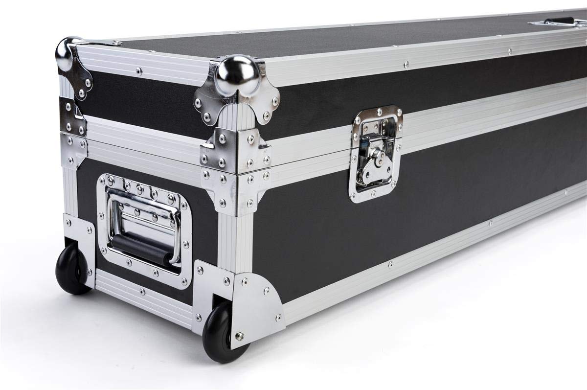 Displays2go Trade Booth Travel Case w/Wheels, Butterfly Latches β Black (CACASE01)