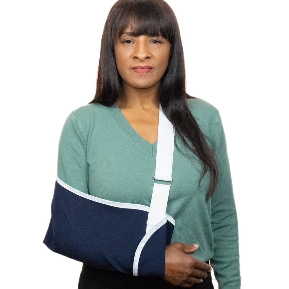 Arm Sling Shoulder Support Broken Arm Adjustable Shoulder Immobilizer Reduce Cervical Strain Wrist Injury Elbow Surgery Fractured Bones Unisex Breathable Left and Right Hand - Sago Health Care