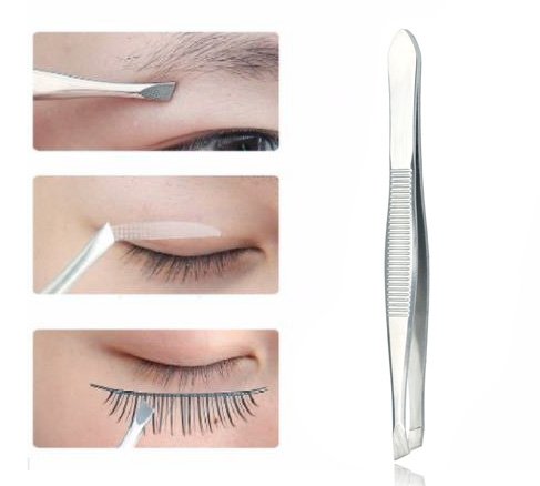 LUXXII (3 Pack) Slant Tweezers - Precision Stainless Steel Slant Tip Tweezers Hair Plucker for Hair and Eyebrows Personal Care (Silver Tone)