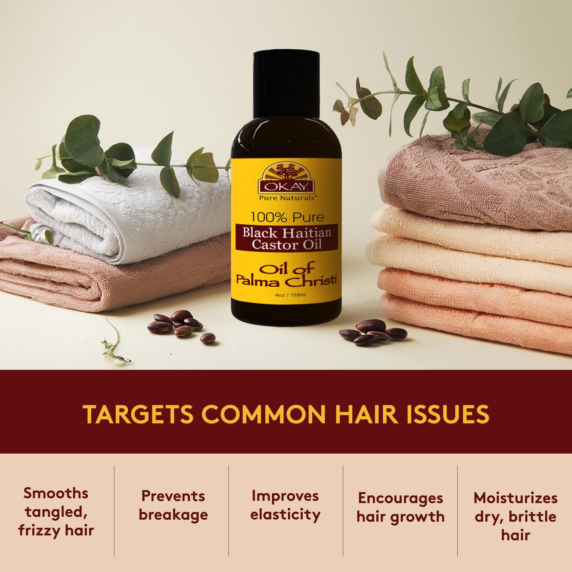 OKAY BLACK HAITIAN CASTOR OIL 4oz / 118ml