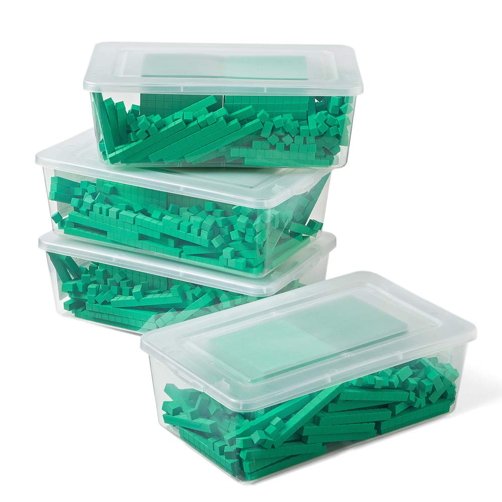 hand2mind Green Foam Base Ten Blocks Complete Set, Place Value Blocks, Counting Cubes for Kids Math, Base Ten Blocks Classroom Set, Math Blocks Kindergarten, Base 10 Math Manipulatives (Set of 644)
