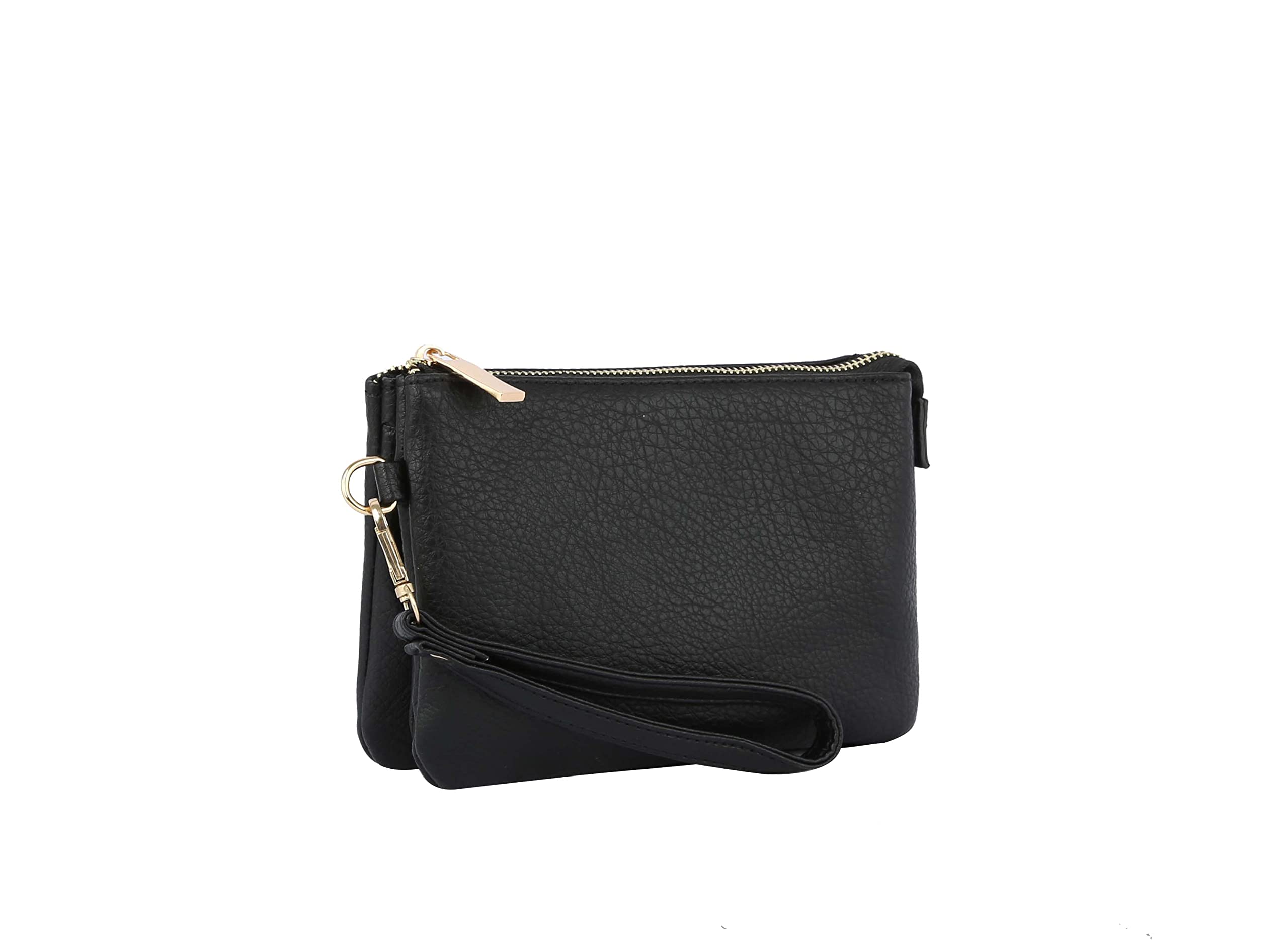 Handbag Republic SHOULDER BAGS WRISTLET CLUTCH HANDBAGS CONVERTIBLE TO CROSSBODY ((TD-0003)(TD-0004)) (Black (TD-0003))