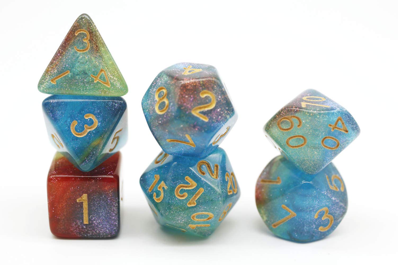 DND Dice Polyhedral 7-Die Dice Set for D&D Dungeons & Dragons Role Playing Gaming Ocean dice