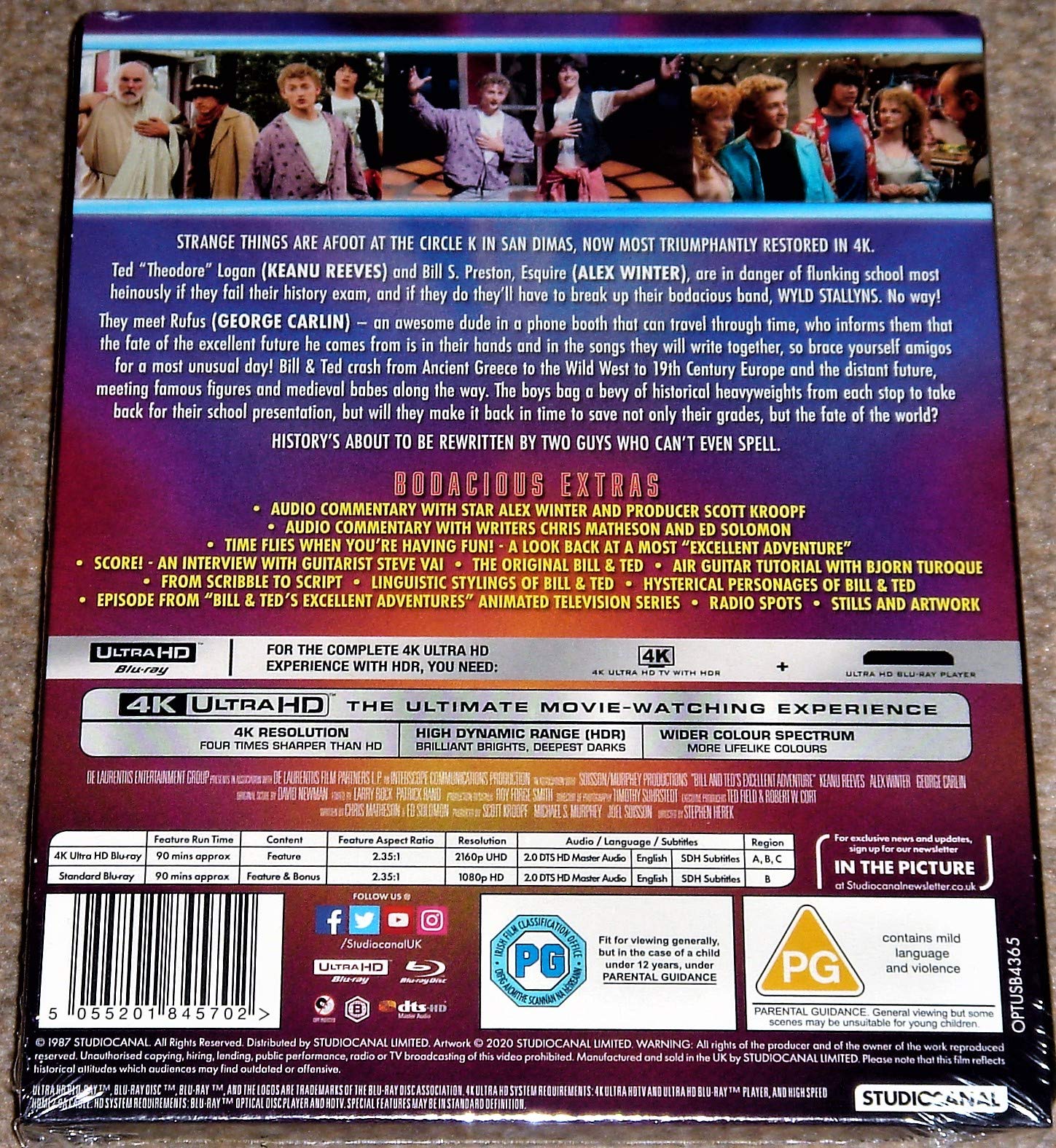 FALUBS Audio Broadcast BILL AND TED`s EXCELLENT ADVENTURE 4K UHD LIMITED EDITION STEELBOOK/IMPORT/INCLUDES BLU RAY…