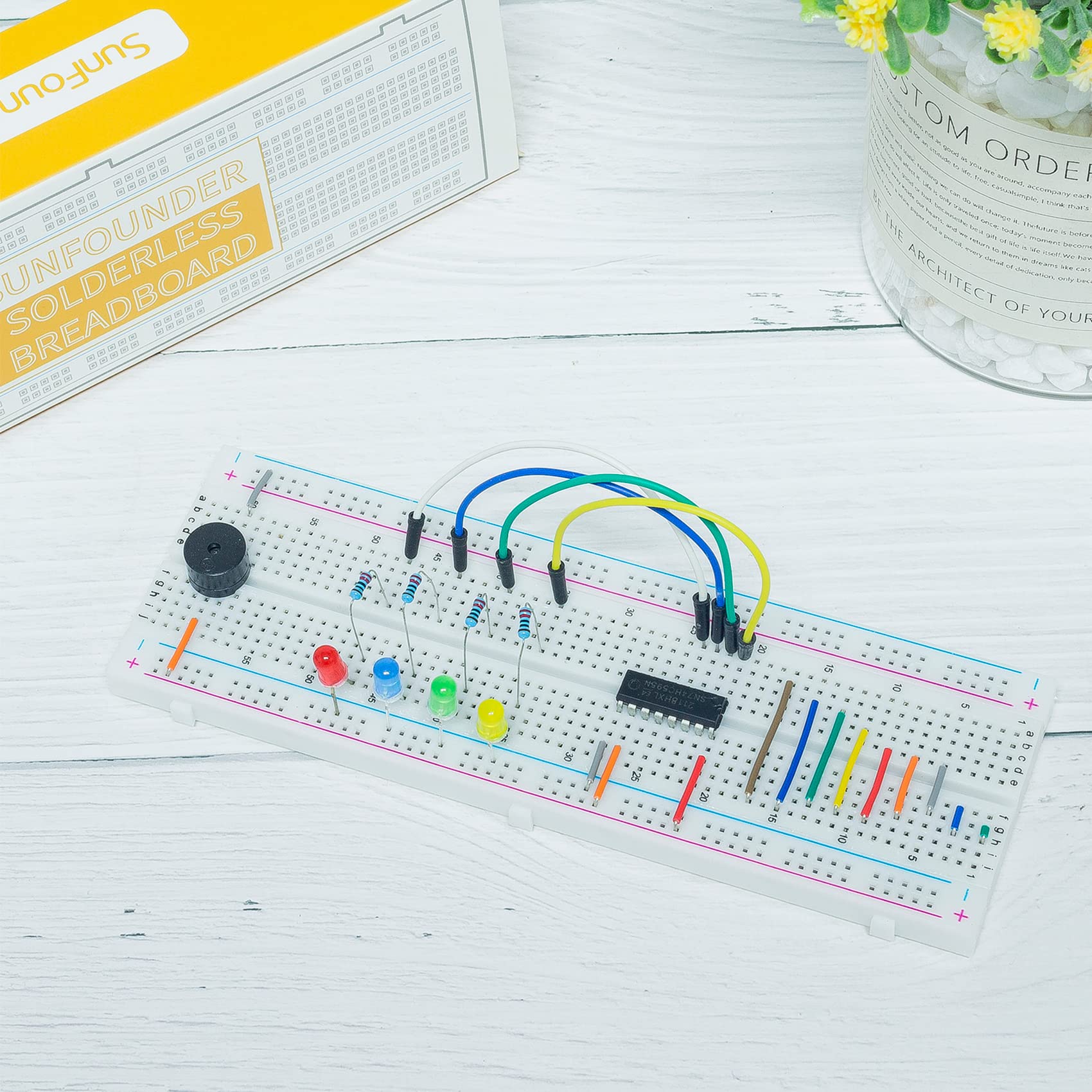 SunFounder 5PCS Breadboards Kit Include 3PCS 830 Point 2PCS 400 Point Solderless Breadboard Compatible for Arduino Proto Shield Distribution Connecting Blocks
