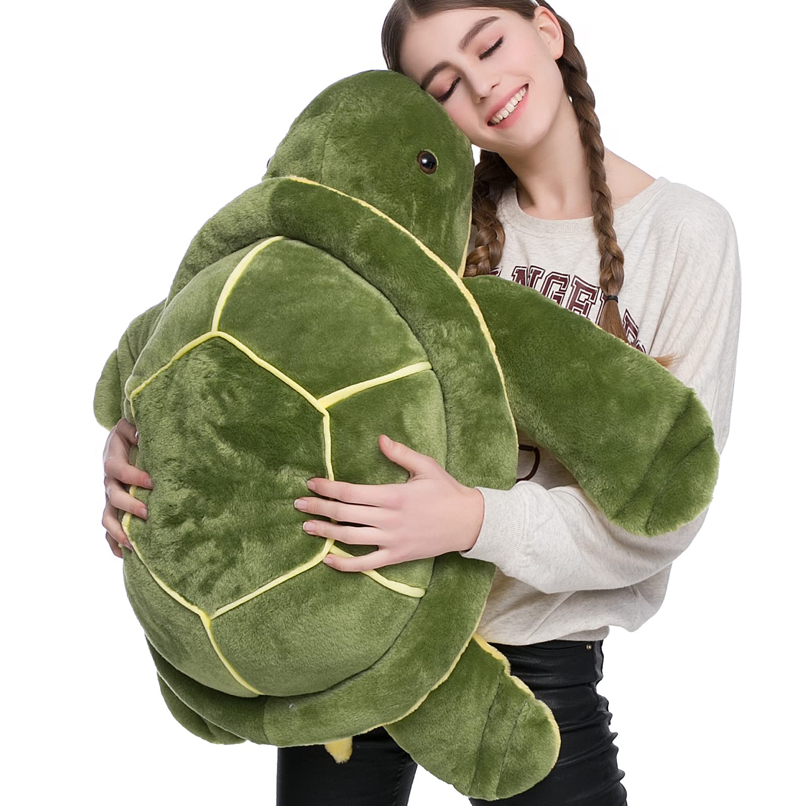 DOLDOA 33" Soft Big Sea Turtle Stuffed Animal, Turtle Plush Pillow for Birthday, Valentine, Christmas, Sea Turtle Toys for Kids, Girlfriend