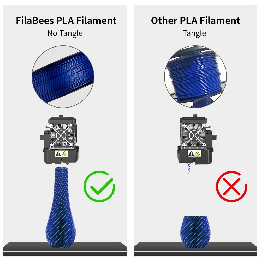 FilaBees PLA 3D Printer Filament, PLA Filament 1.75mm Dimensional Accuracy +/- 0.02 mm, 1kg Spool (2.2lbs),1.75 mm, Fit Most FDM Printer,Silk Gold