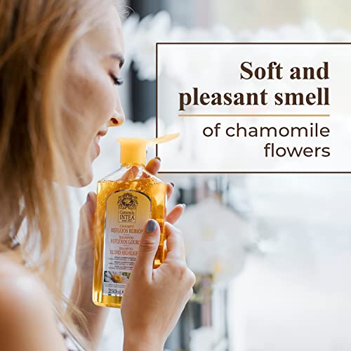 Intea Chamomile Shampoo - Premium Blonde Brightening Shampoo - Non-Ammonia, Easy Application for Natural or Dyed Hair - 8.5oz