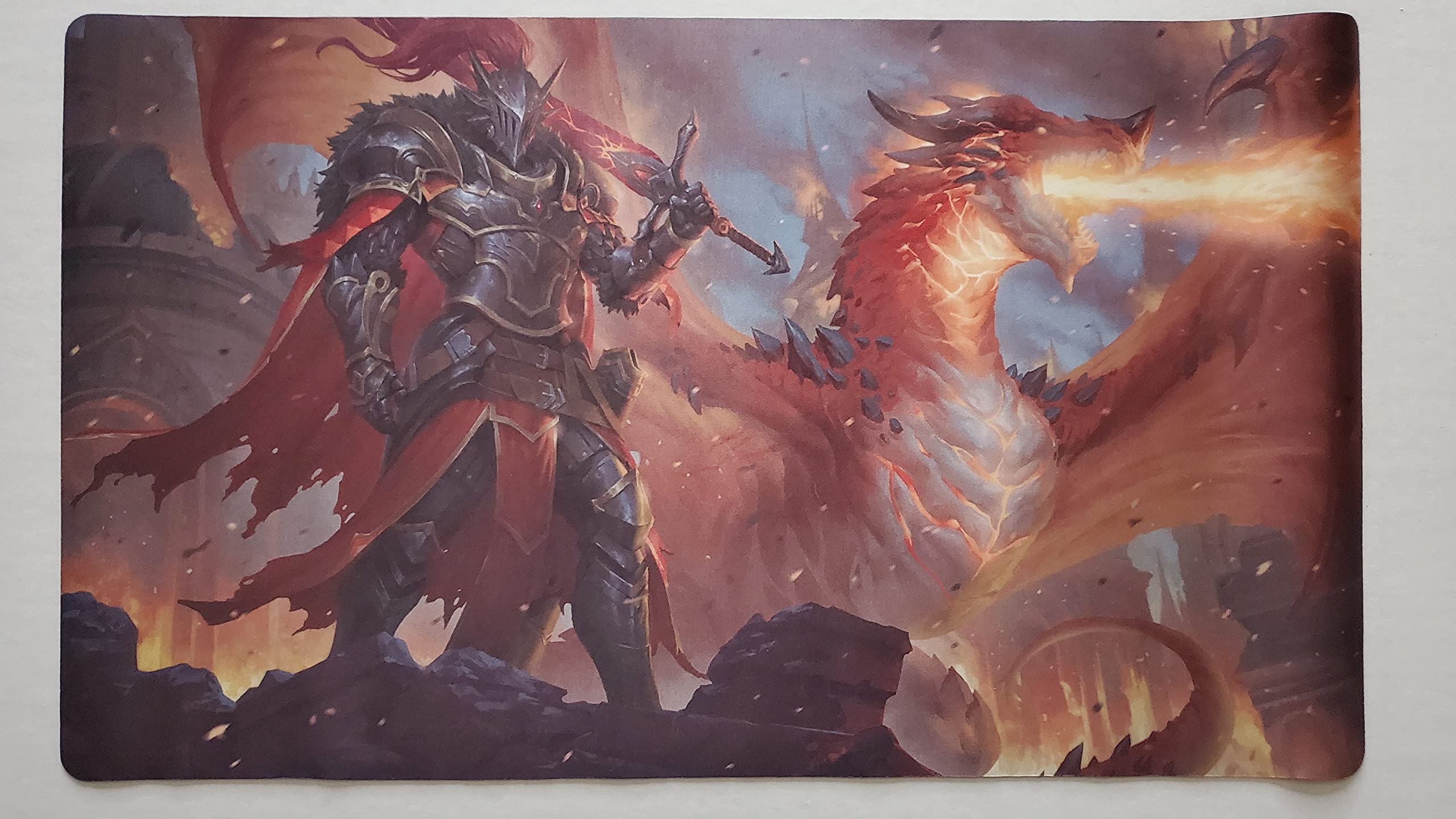 Fantasy North Lance Vaal - Dragon Knight - TCG Playmat and Mouse Pad - 24 x 14 inches