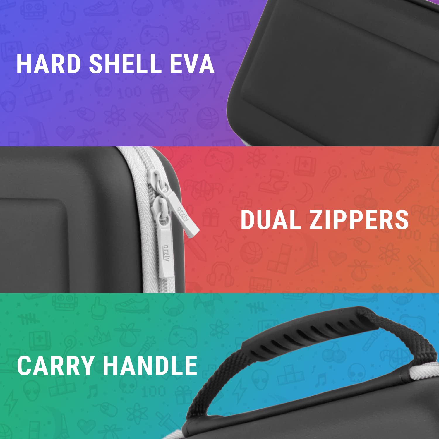 Orzly Carry Case Nintendo Switch Oled console with accessories and Games storage compartment - Easy Clean Case Gift Boxed Edition