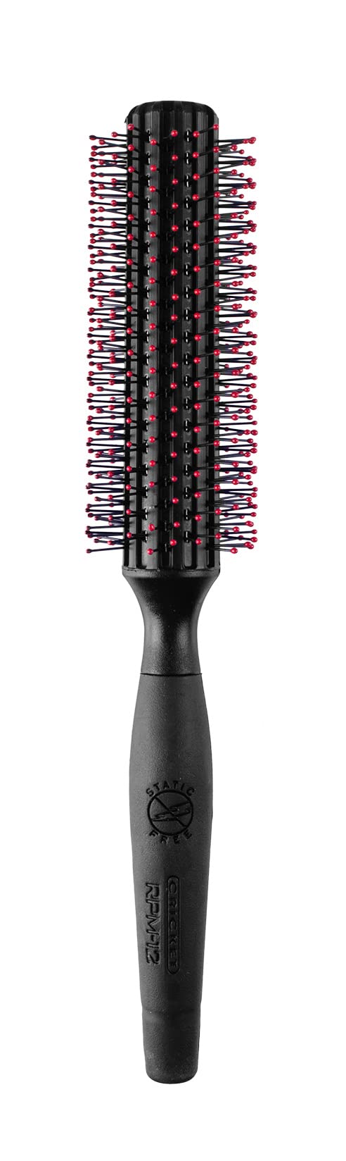 Cricket Static Free RPM 12 Row Round Hair Brush - Curling, Blow Drying, Detangling and Styling Wet or Dry, Suitable for All Hair Types