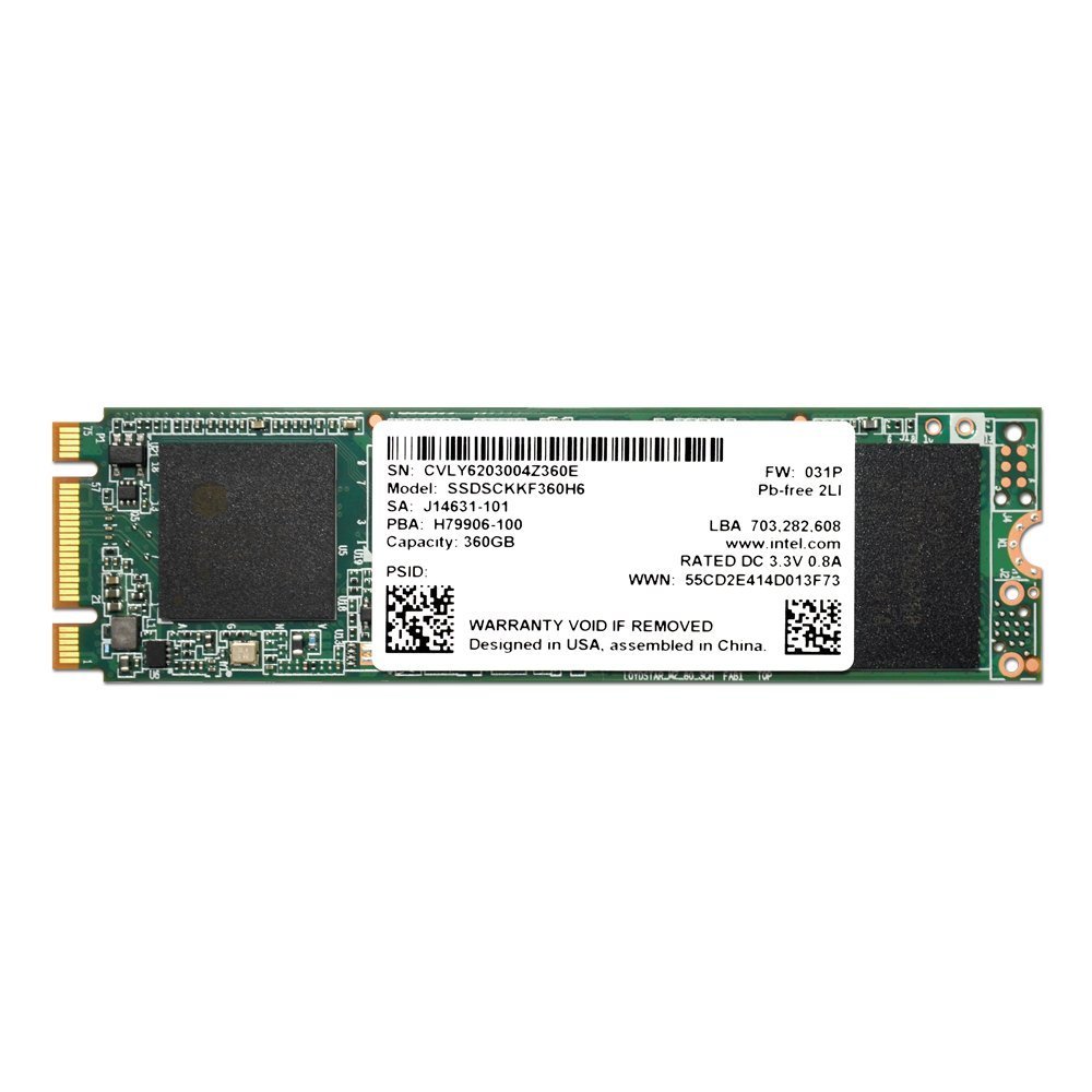 Intel 3.15" SSD Hard Disk Pro 5400s Series, 360GB, M.2 80mm SATA 6Gb/s, 16nm, TLC SSDSCKKF360H6X1