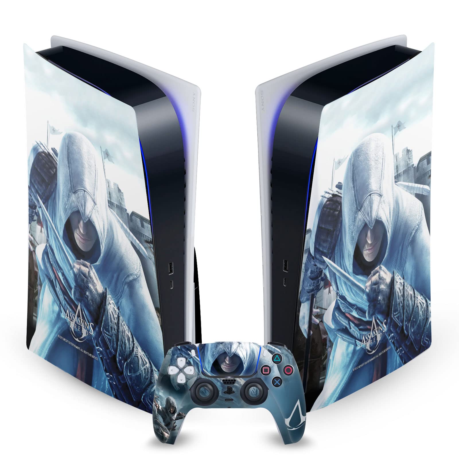Head Case Designs Officially Licensed Assassin's Creed Altaïr Hidden Blade Key Art Vinyl Faceplate Gaming Skin Decal Compatible With Sony PlayStation 5 PS5 Disc Edition Console & DualSense Controller