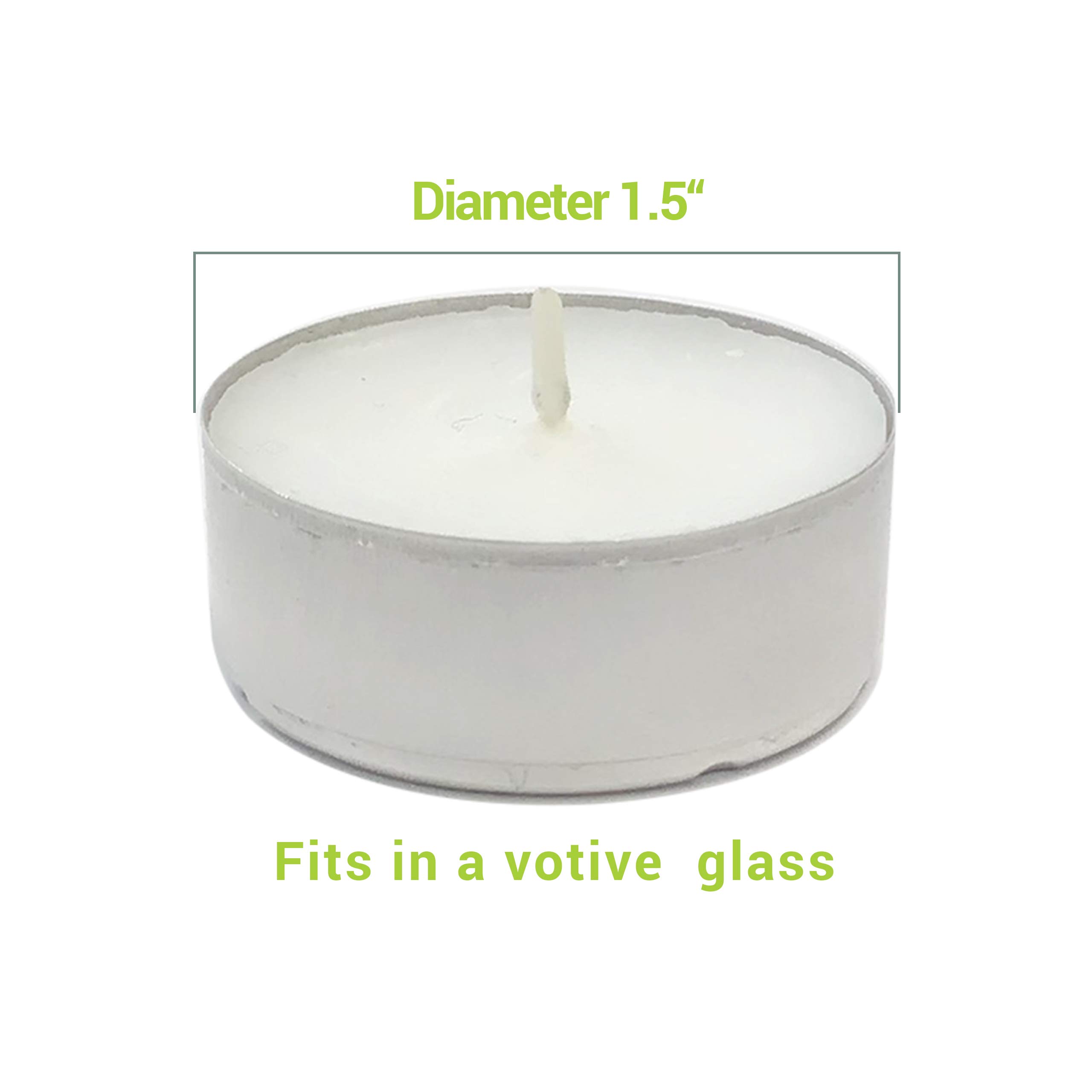 CandleNScent Unscented Tealight Candles, 30 Pack, White, Made in USA