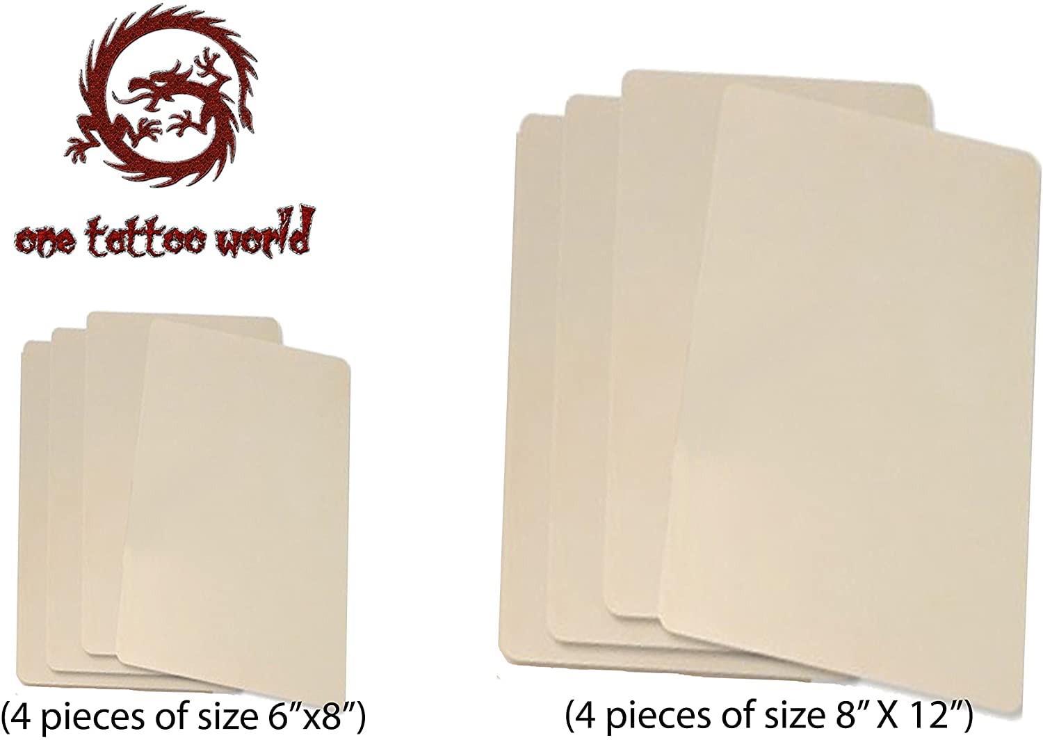 One Tattoo World 8 x SHEETS OF LARGE AND MEDIUM SIZES TATTOO PRACTICE SKINS, OTW-TAB-8