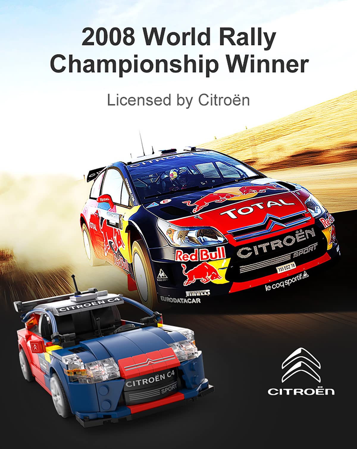 dOMOb Citroen C4 Rally WRC RC Car Building Kit – Bricks Toys for 6+ Age Kids & Adults – 1:20 Model Build Set – 2.4GHz Remote Control – 329 pcs Blocks – STEM for Boys & Girls