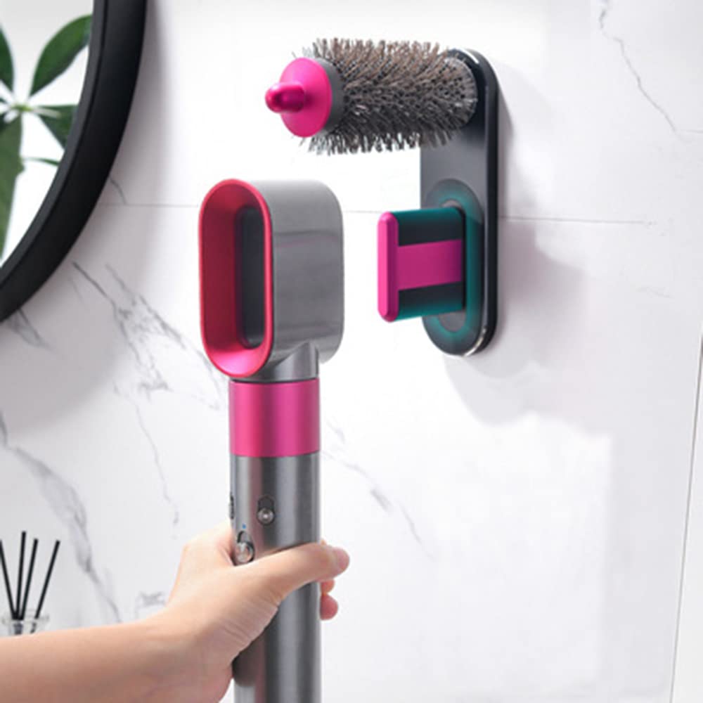 Luvitory Wall Mount Holder for Dyson Airwrap Styler Hair Curling Iron Barrels and Brushes, Metal Organizer Storage Rack, Curling Iron and Accessories Organizer Rack,Suitable for Home Bedroom Bathroom