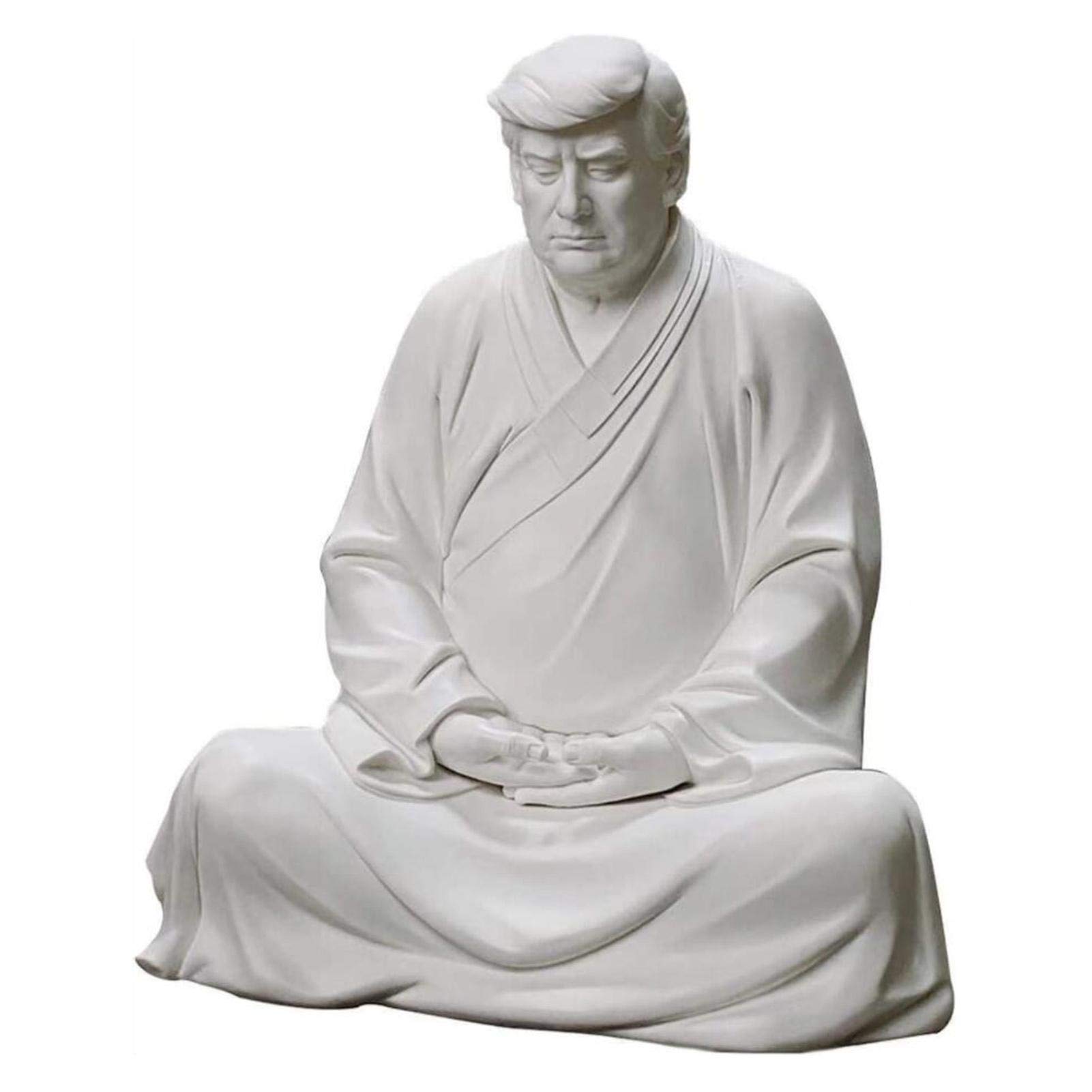 FEBUD Statue, Mediating Zen Statue Garden Decor Figurine Table Home Decor Accent/White