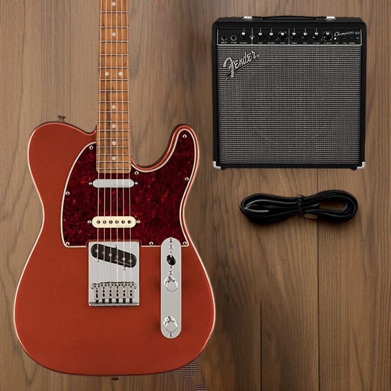 Fender Player Plus Nashville Telecaster Electric Guitar, with 2-Year Warranty, Aged Candy Apple Red, Pau Ferro Fingerboard